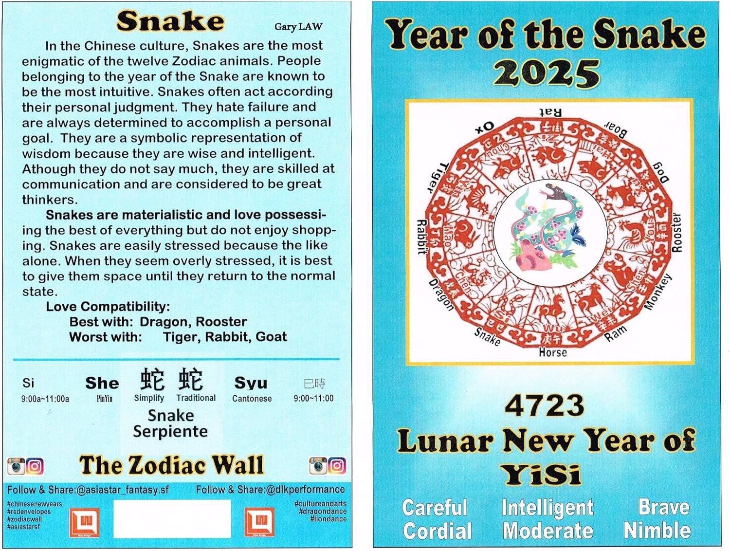 Amazon.com : DLaw Designs The Chinese Zodiac Directory Chart For Year ...