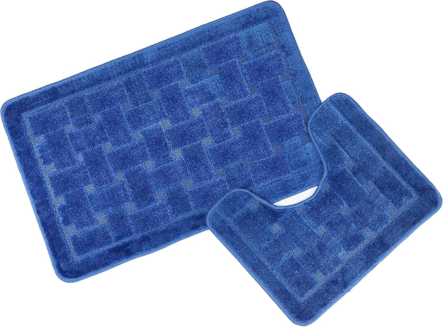 Emma Barclay Orkney Crosshatch Effect 2pc Bath set in Navy - Mat ...