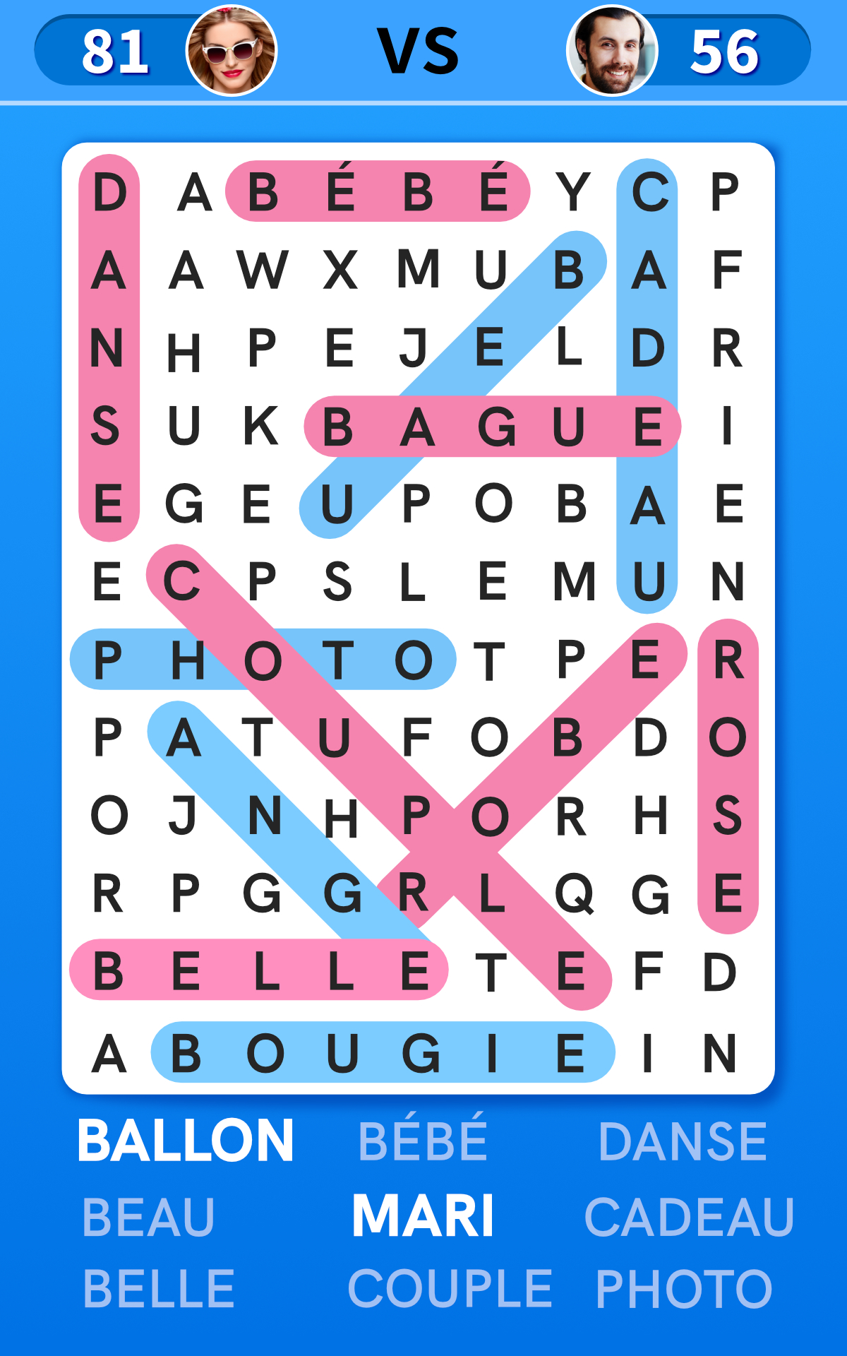 Mots mêlés - Jeu de mots : trouvez les mots cachés - Application sur ...