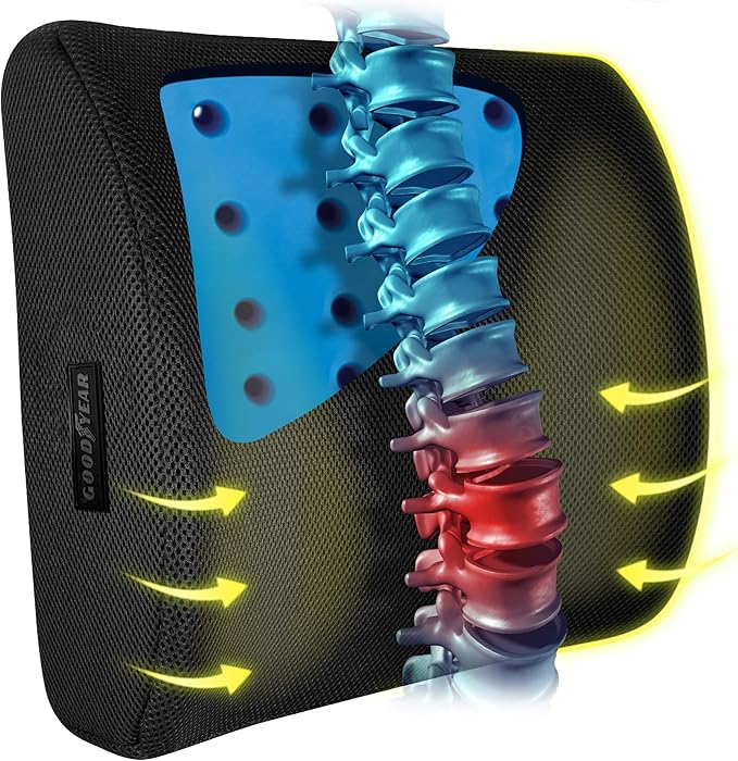 Amazon.com: Goodyear Lumbar Support Car Seat Cushion with Cooling Gel ...