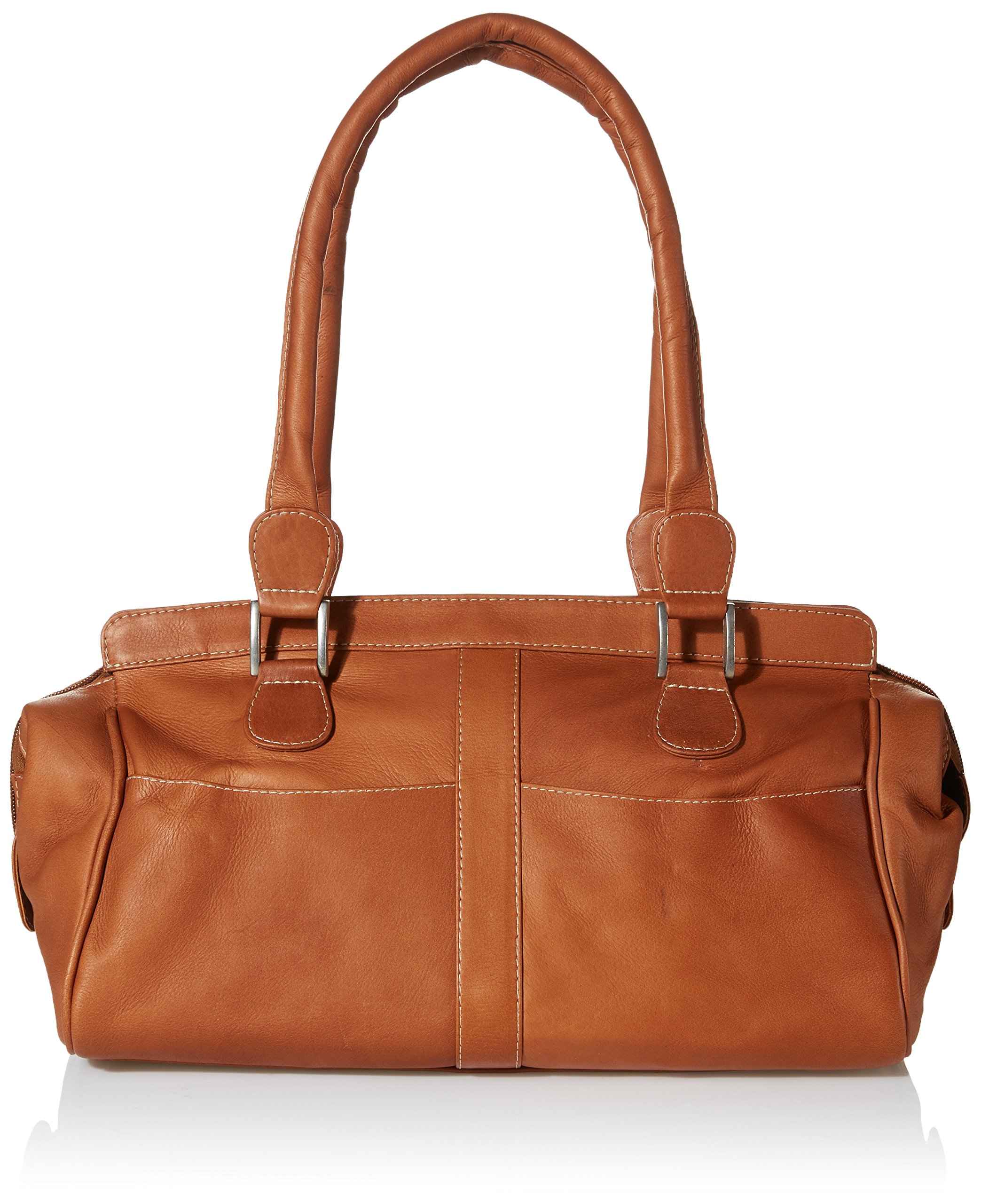 Piel Leather Double Handle Handbag, Saddle, One Size: Handbags: Amazon.com