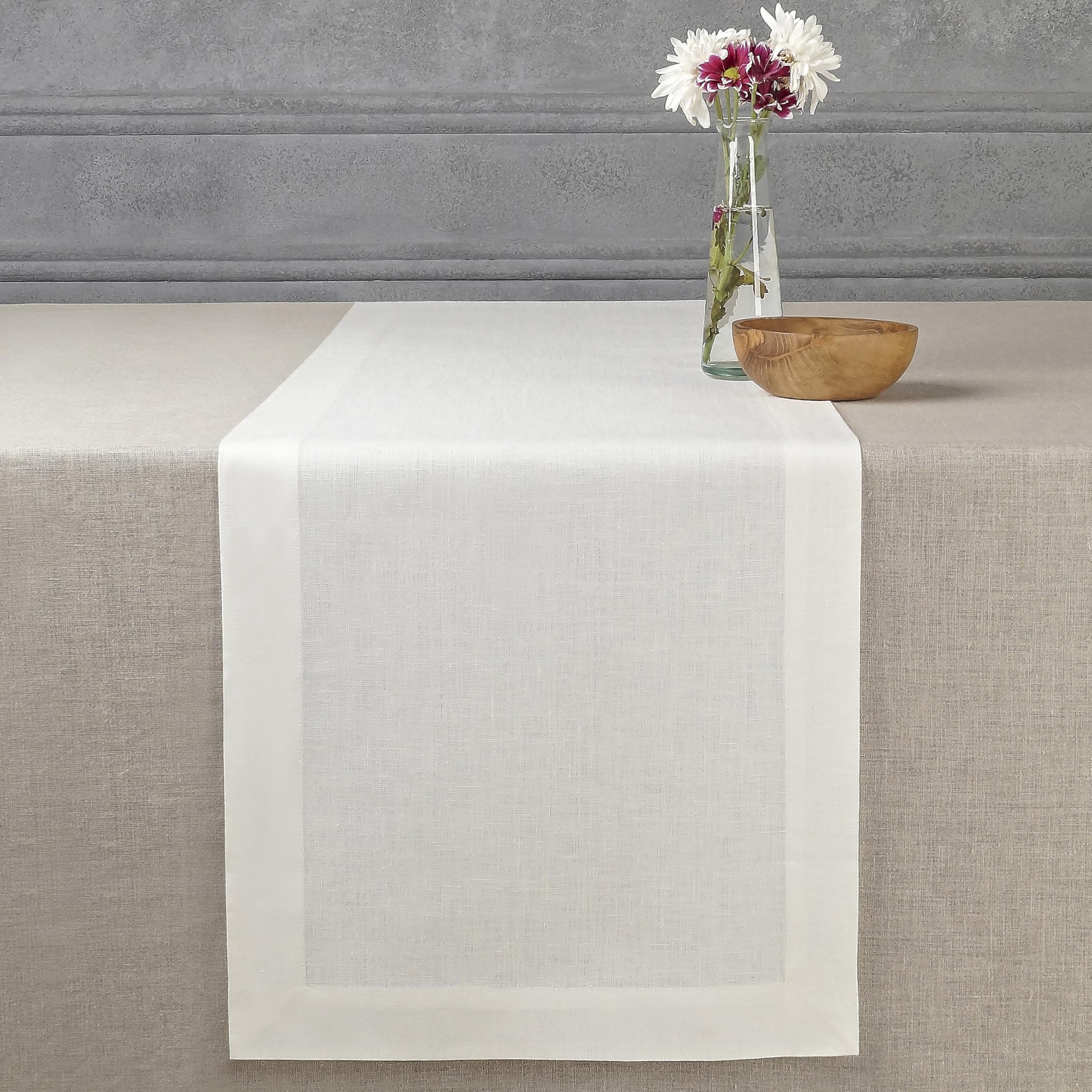Amazon.com: D'Moksha Homes Linen Table Runner 14 x 72 Inch - 100% Pure ...