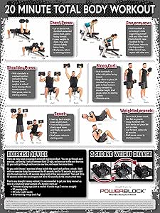 Amazon.com: PowerBlock Exercise Poster 3-Pack, 18” x 24” Each, 20 ...
