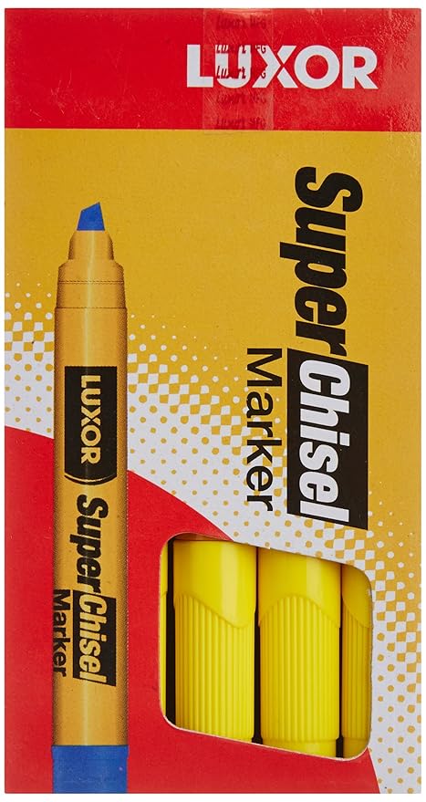 Luxor Chisel Markers, Yellow - Pack of 10 : Amazon.in: Office Products