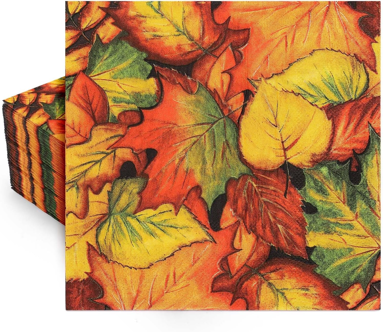 Amazon.com: JarThenaAMCS 50 Pcs Fall Leaves Paper Napkins Autumn Maple ...
