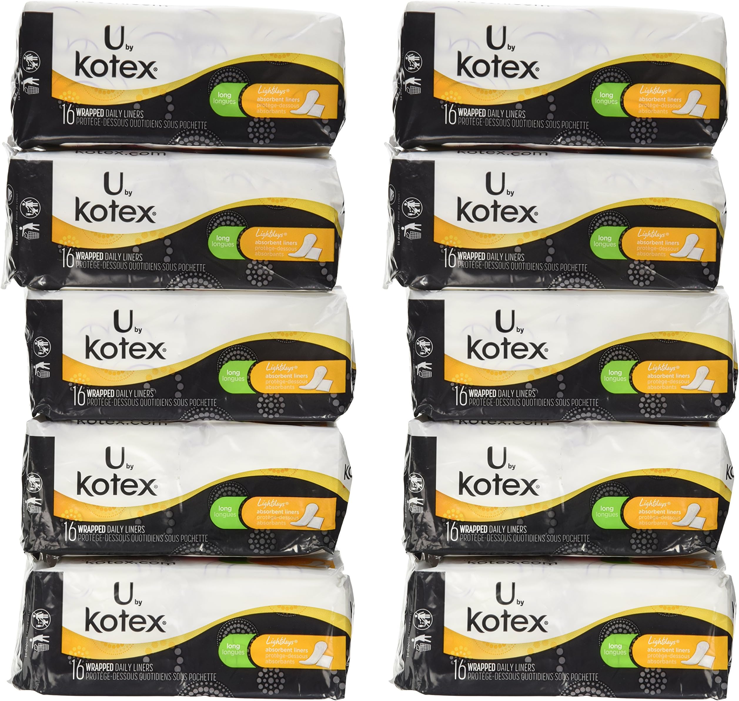 Amazon.com: Kotex Natural Balance Absorbent Liners, Long, 16 Count(10 ...