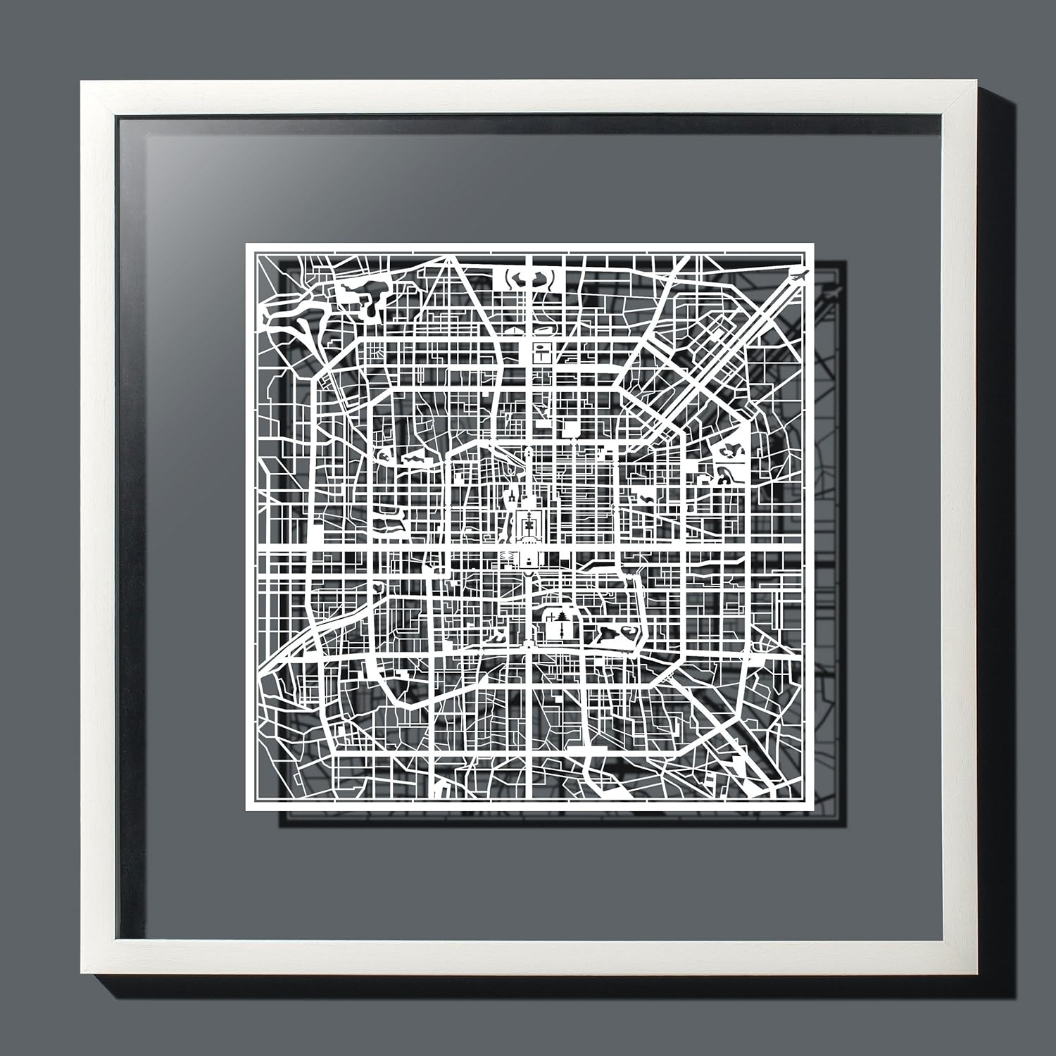O3 Design Studio – Mapa de corte de papel de Beijing, color blanco, 12 ...