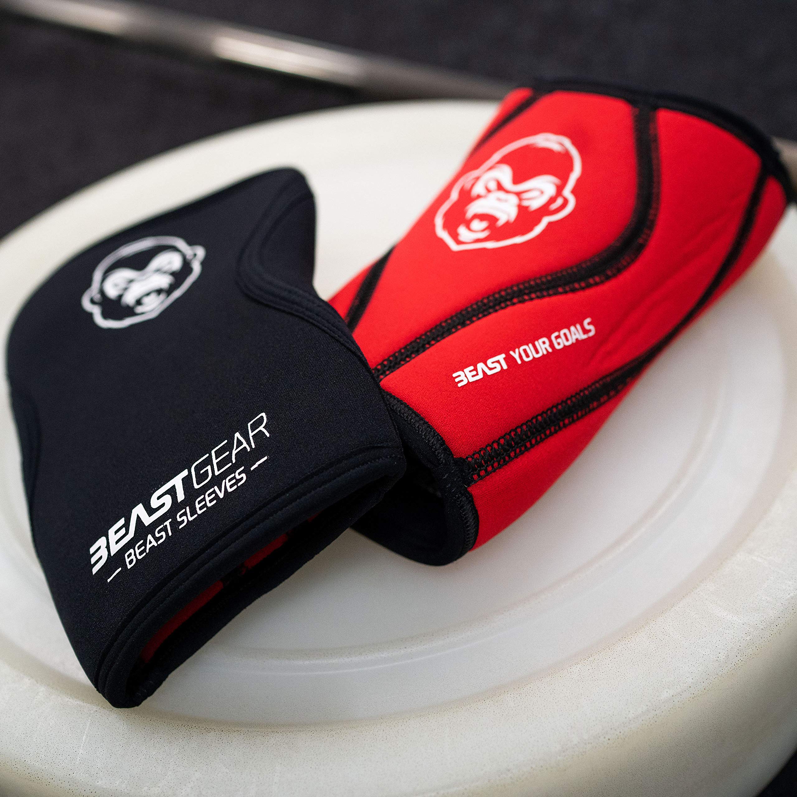 Beast Gear Knee Sleeves for Weightlifting - 5mm Reversible Neoprene ...