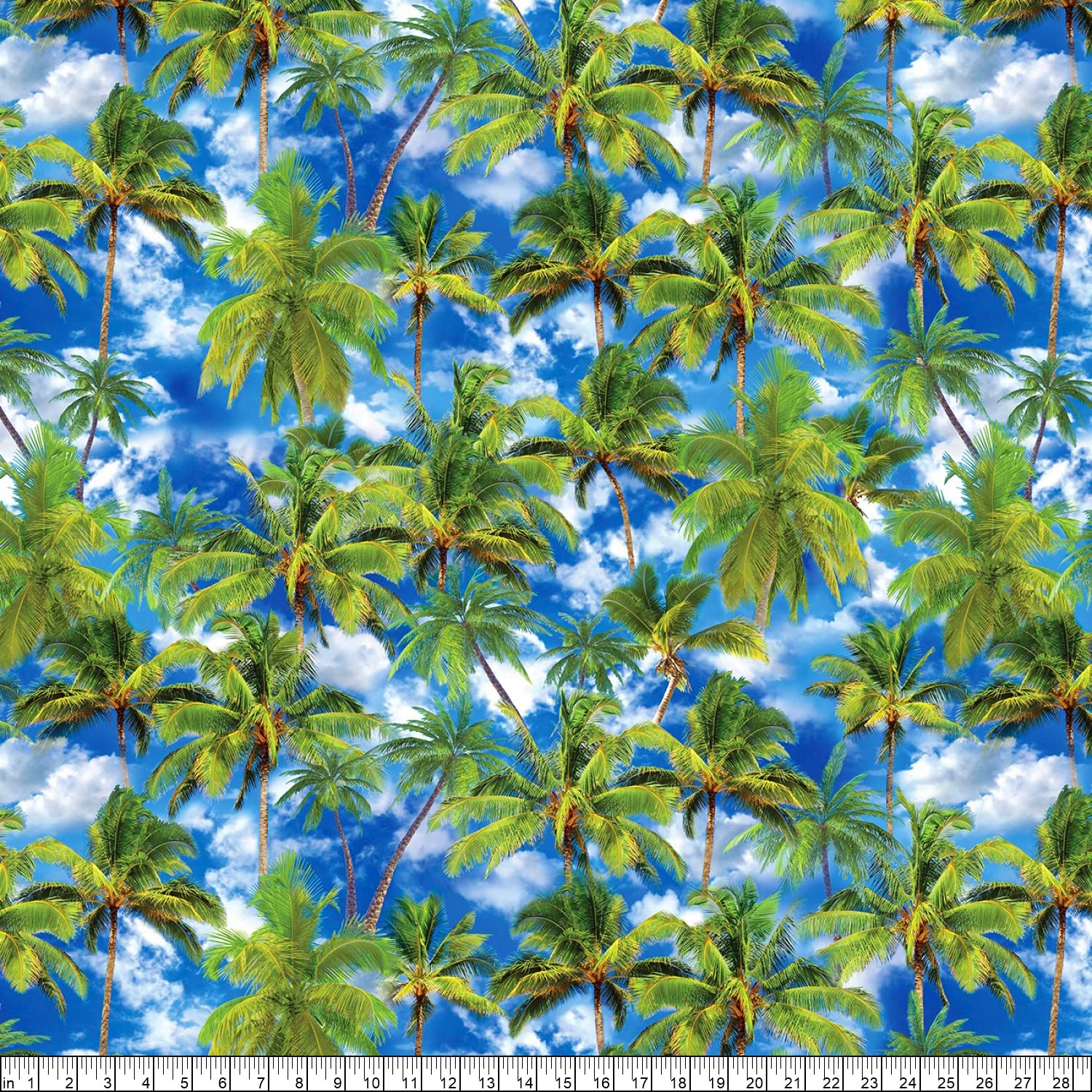 Amazon.com: Cotton Palm Tree Paradise Tropical Escape Palm Trees Summer ...