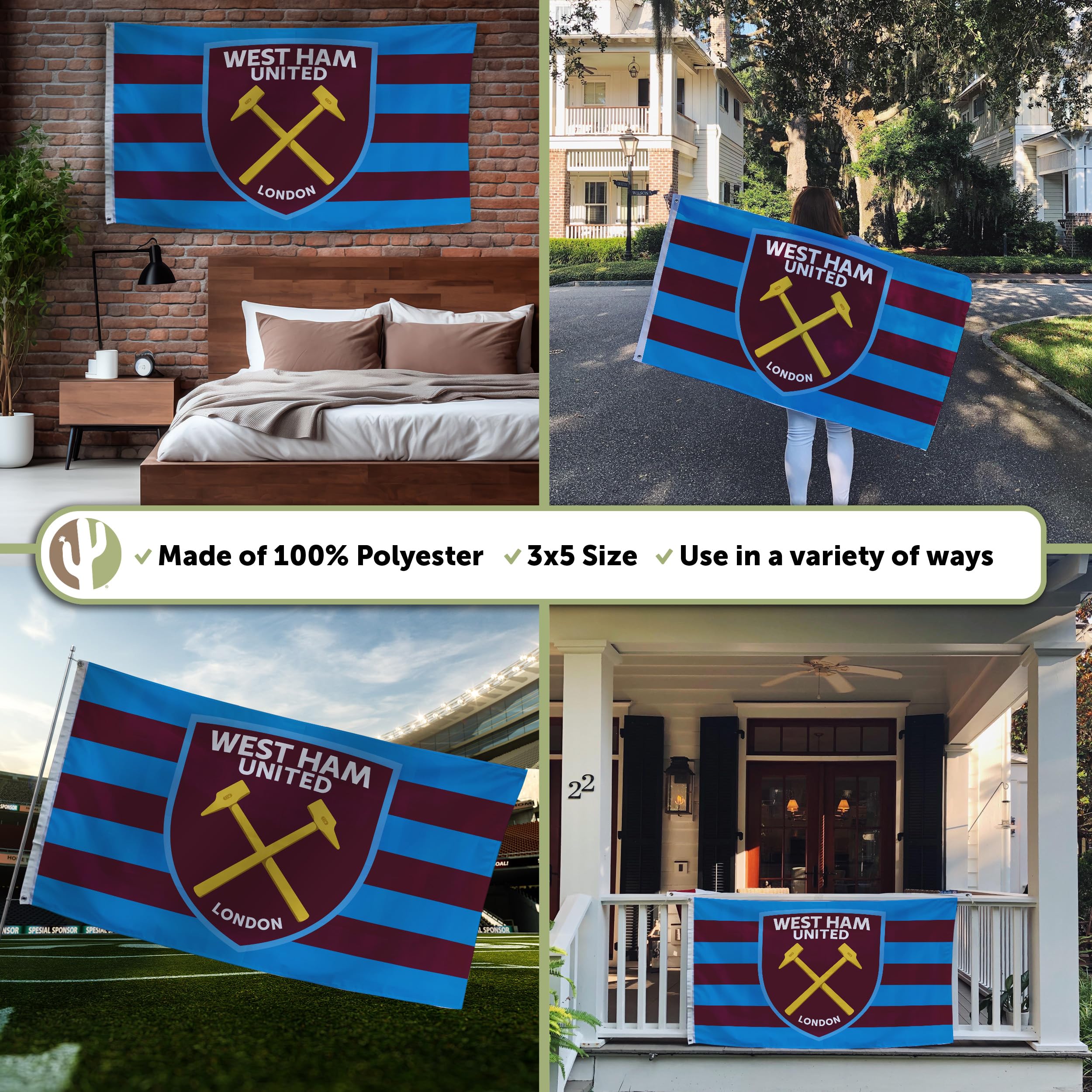 Soccer Football Team Banner 3x5 Foot Polyester Arsenal FC Desert Cactus ...