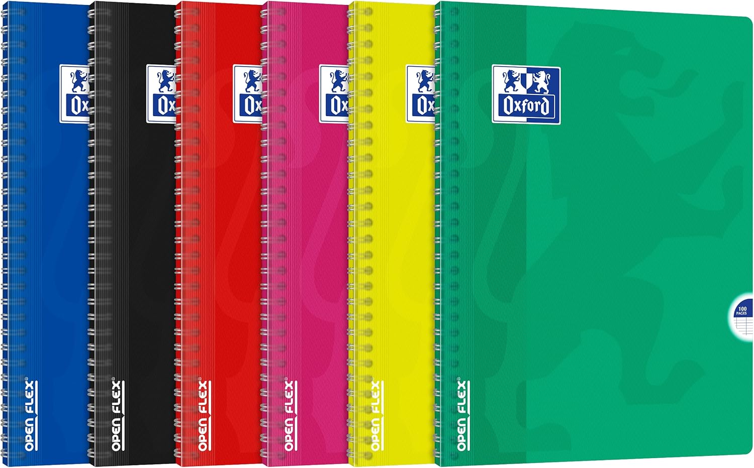 Oxford OpenFlex Pack of 5 Spiral-Bound Notebook Quadrille-Ruled Large ...