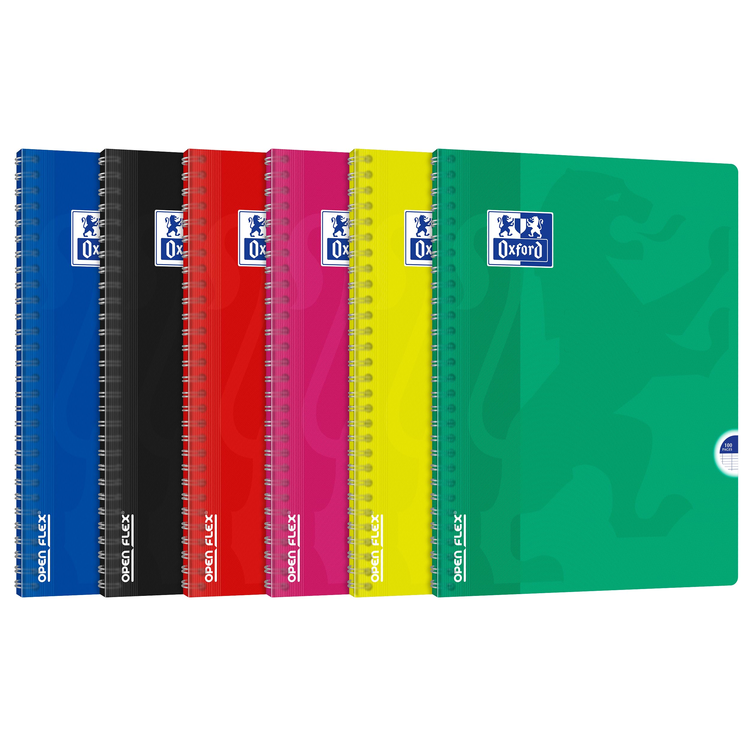 Oxford OpenFlex Pack of 5 Spiral-Bound Notebook Quadrille-Ruled Large ...