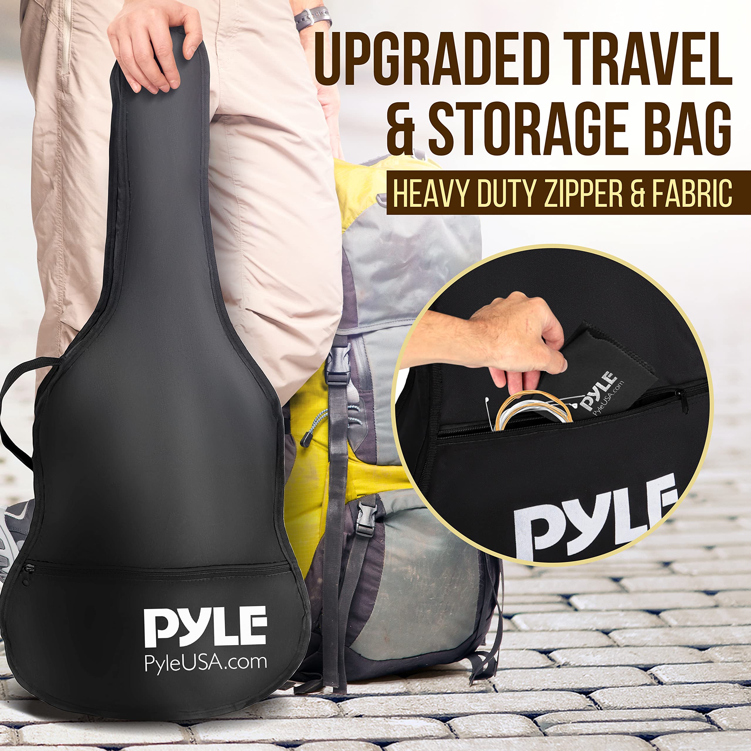 Pyle Acoustic Guitar Kit, 3/4 Junior Size All Wood Steel String ...