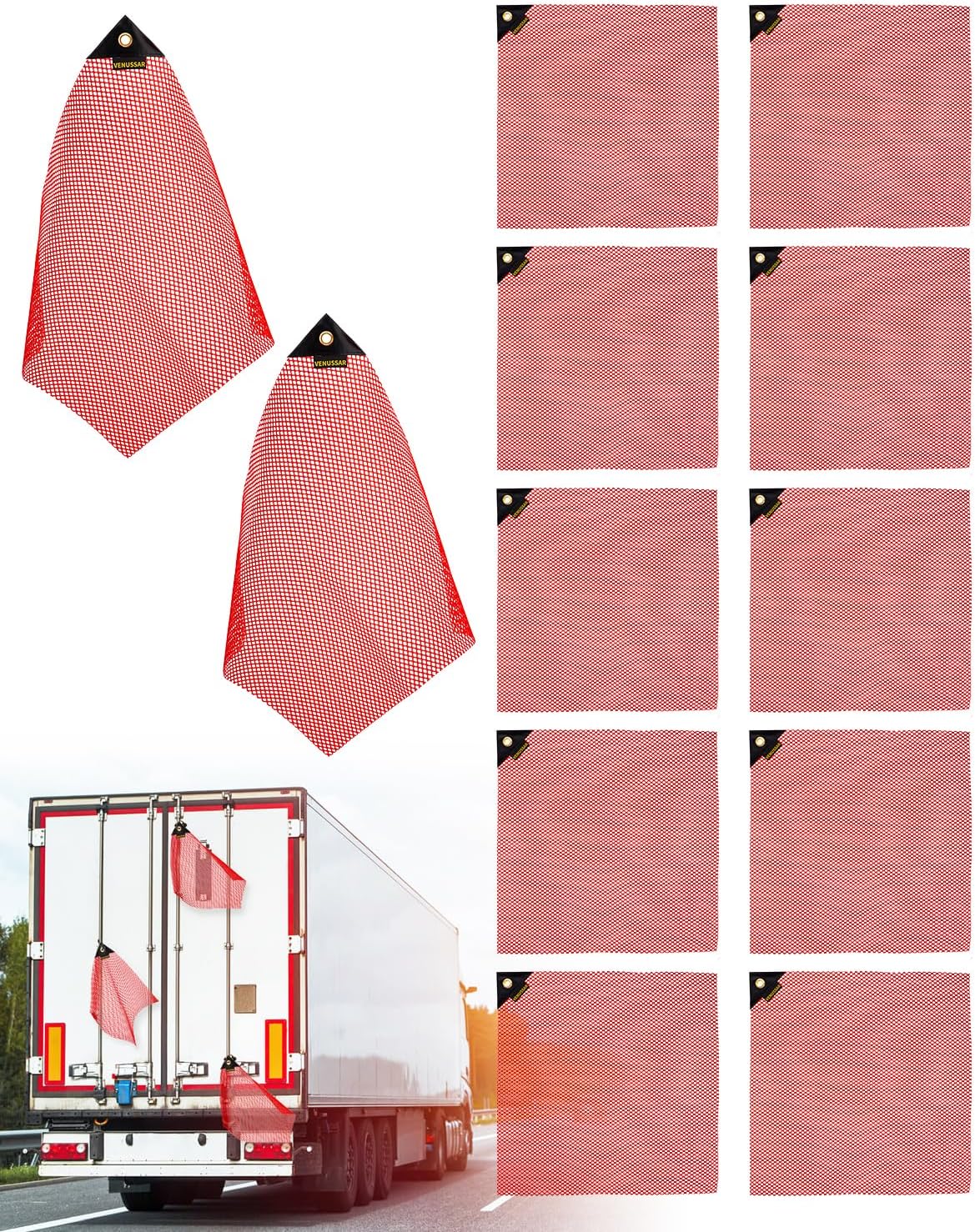 Amazon.com: Venussar Safety Flags 18 x 18 Inch, Pack of 12 Single ...