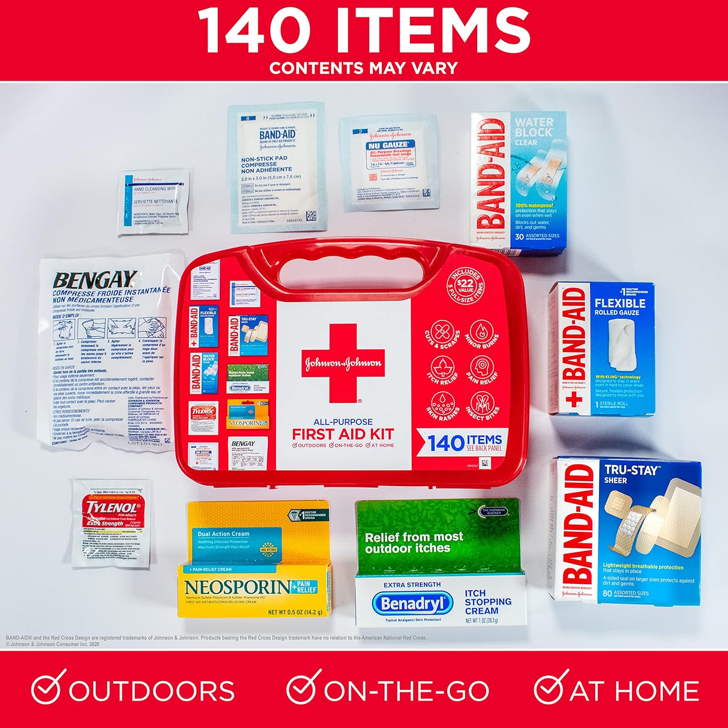 Johnson Johnson Red Cross Kit de primeros auxilios multiusos Kit de uso ...