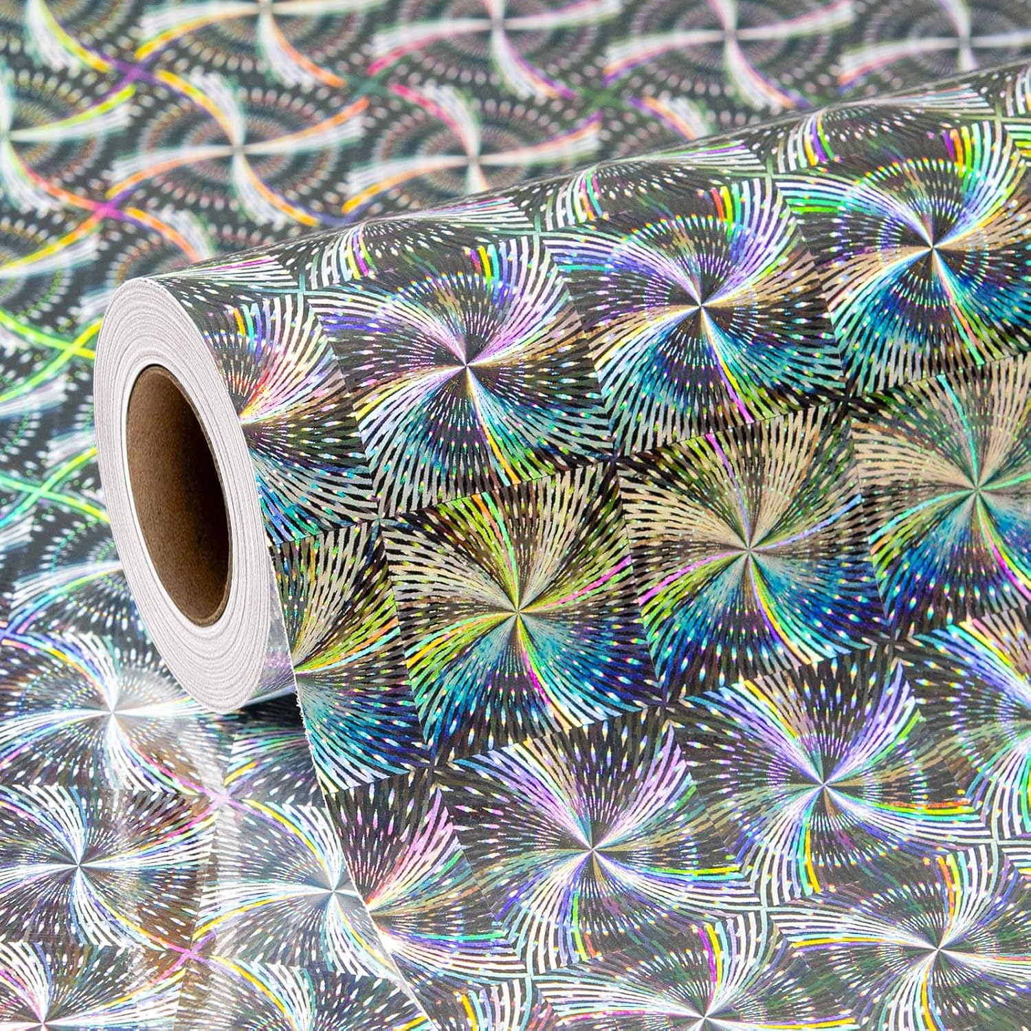 MAYPLUSS Holographic Foil Wrapping Paper Roll - 17 Inch X 33 Feet ...