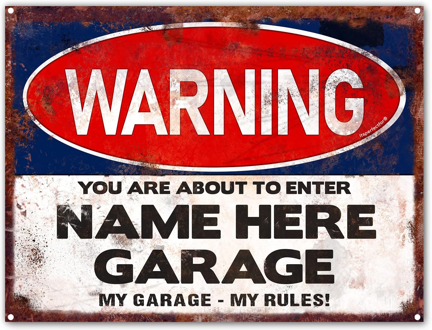 Personalised Garage Warning Sign - Add Your Name to Plaque - For Car ...