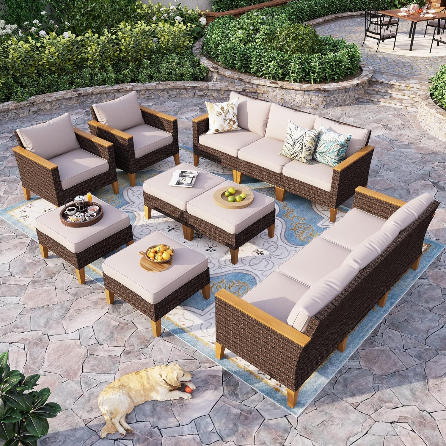Amazon.com: Sophia & William Large Outdoor Patio Furniture Set High ...