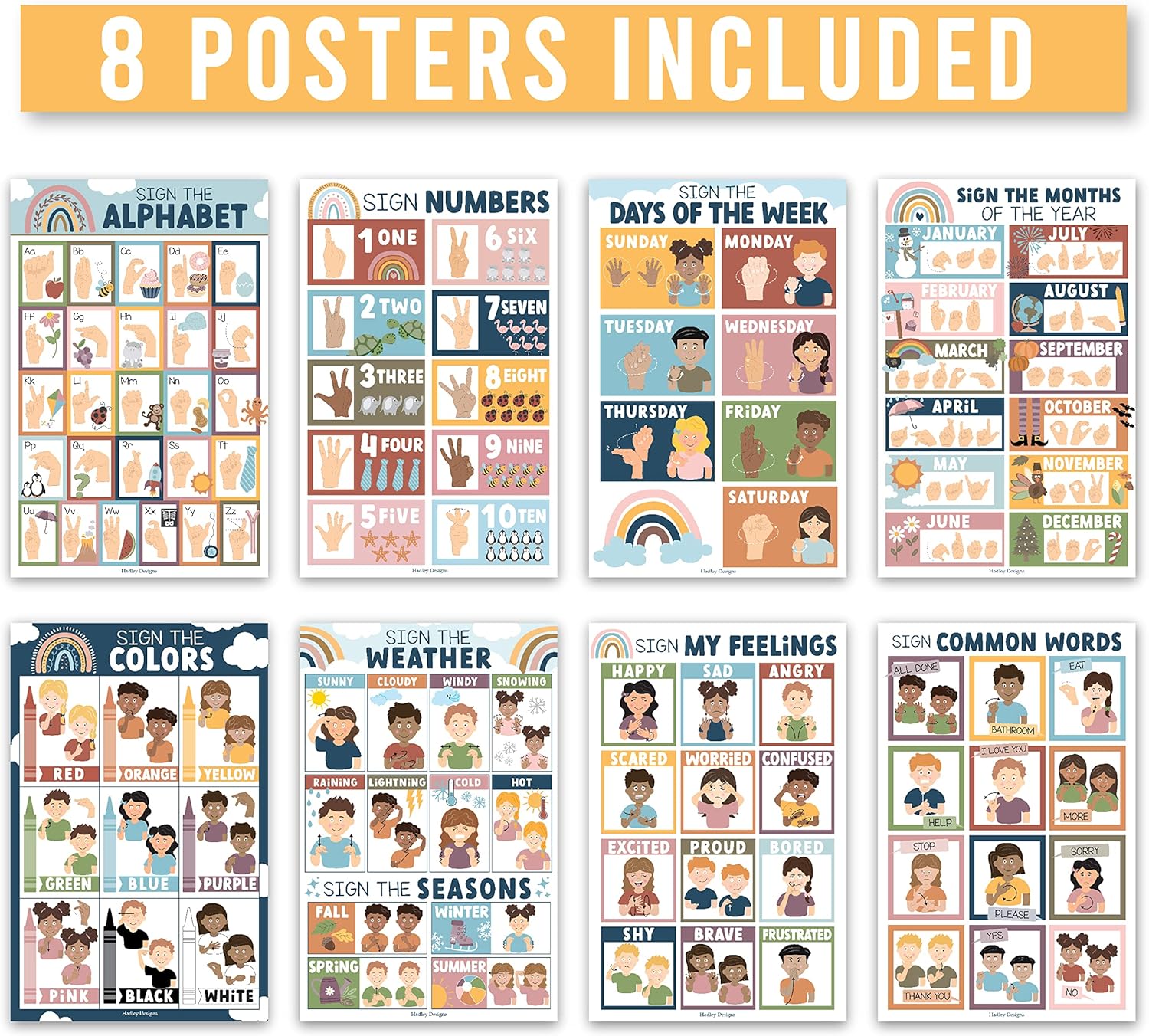 Boho ASL Alphabet Posters for Kids - Classroom Decor Philippines | Ubuy