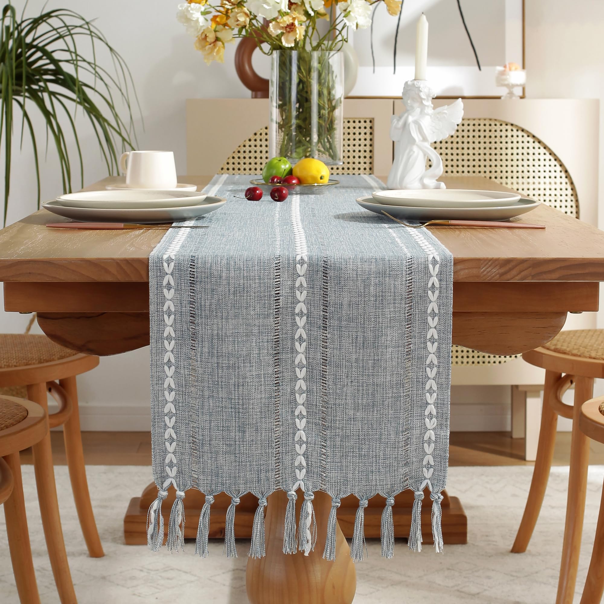 Amazon.com: JIALE Table Runner, Rustic Farmhouse Table Runners with ...