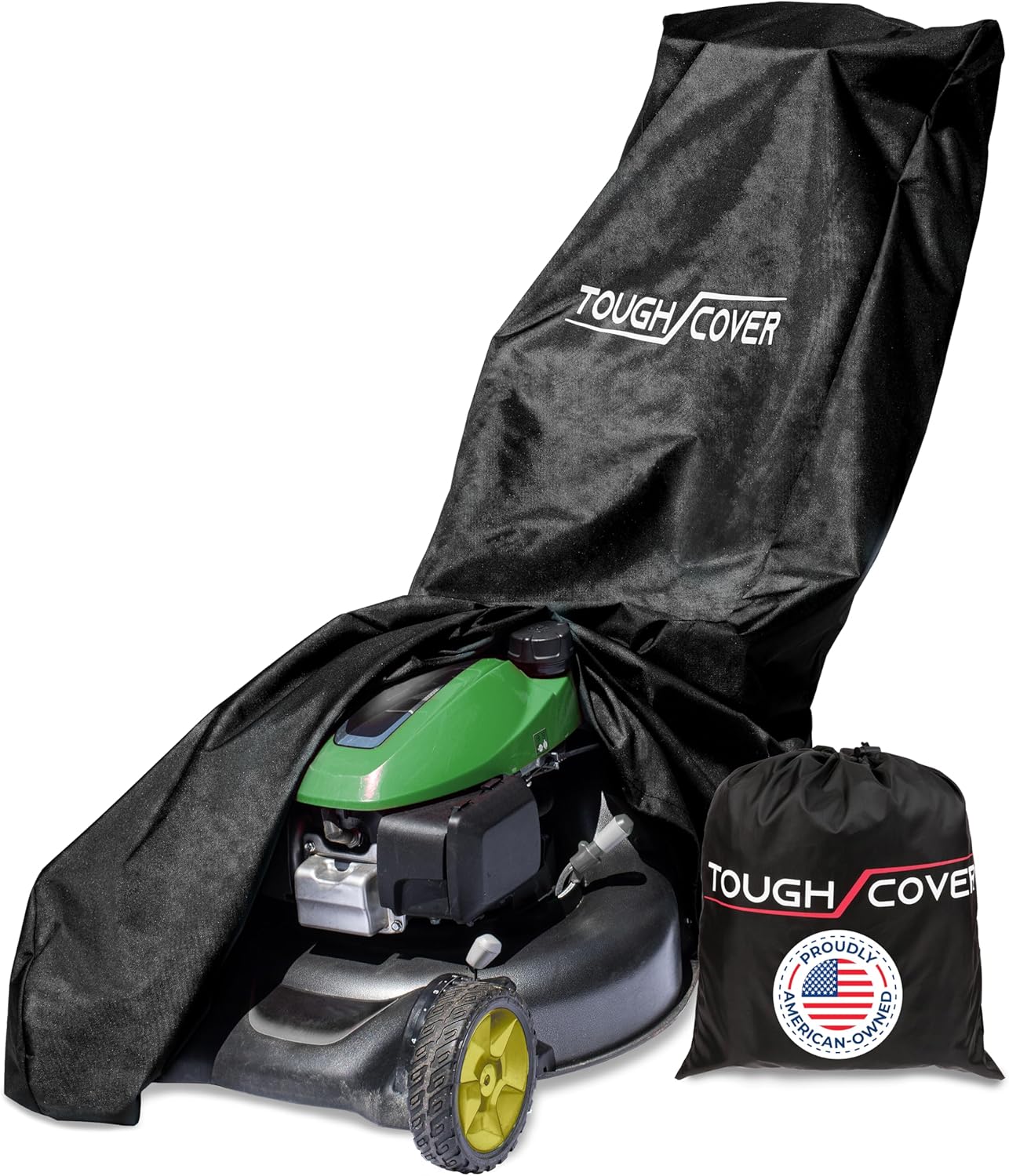 Amazon.com : Tough Cover Lawn Mower Cover - Basic Edition, Black, 210D ...