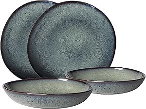 like. by Villeroy & Boch – Lave Gris Geschirr Set Aus Steingut, 4Tlg., Pottery Look ...