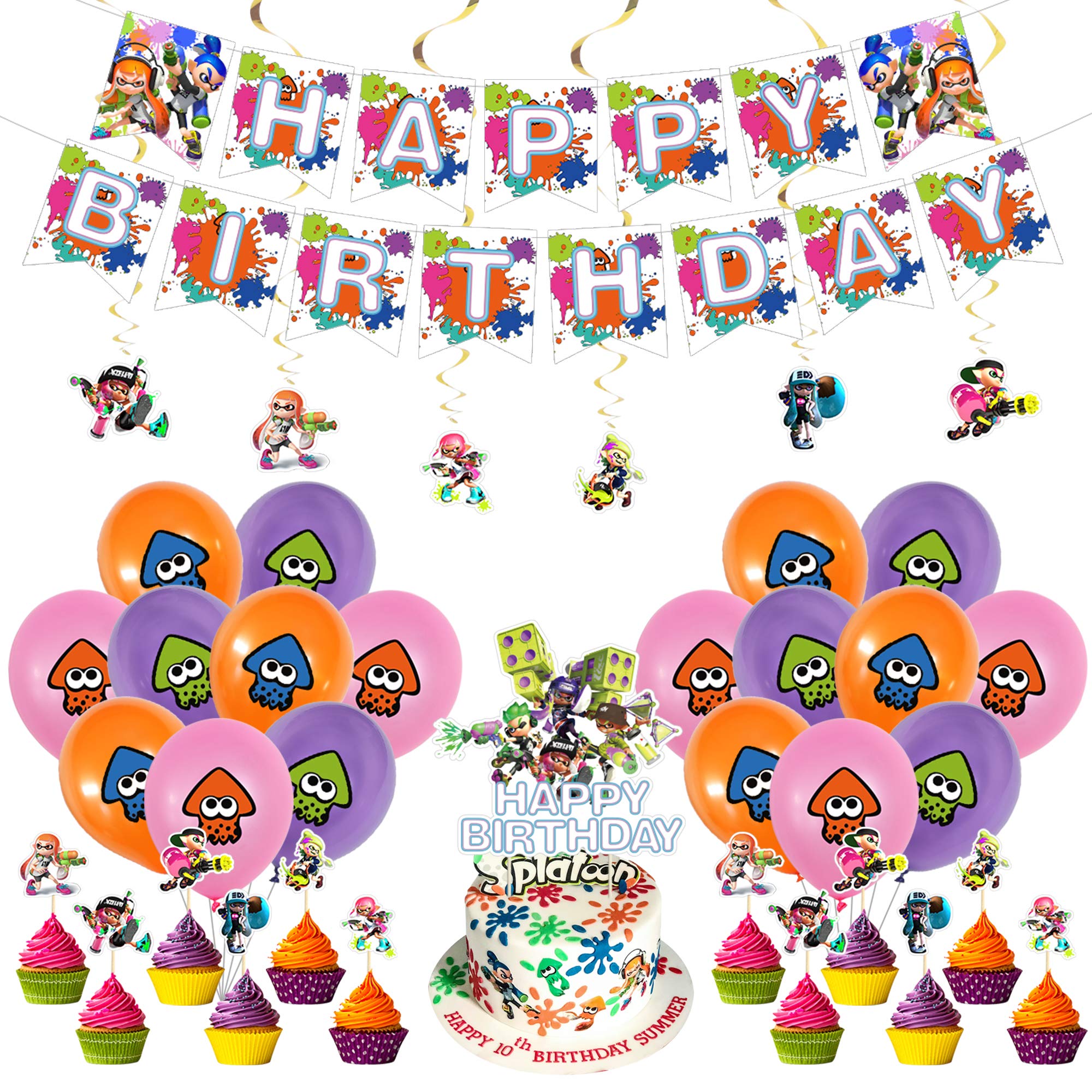 Splatoon Party Decorations Splatoon Theme Party Supplies Birthday ...
