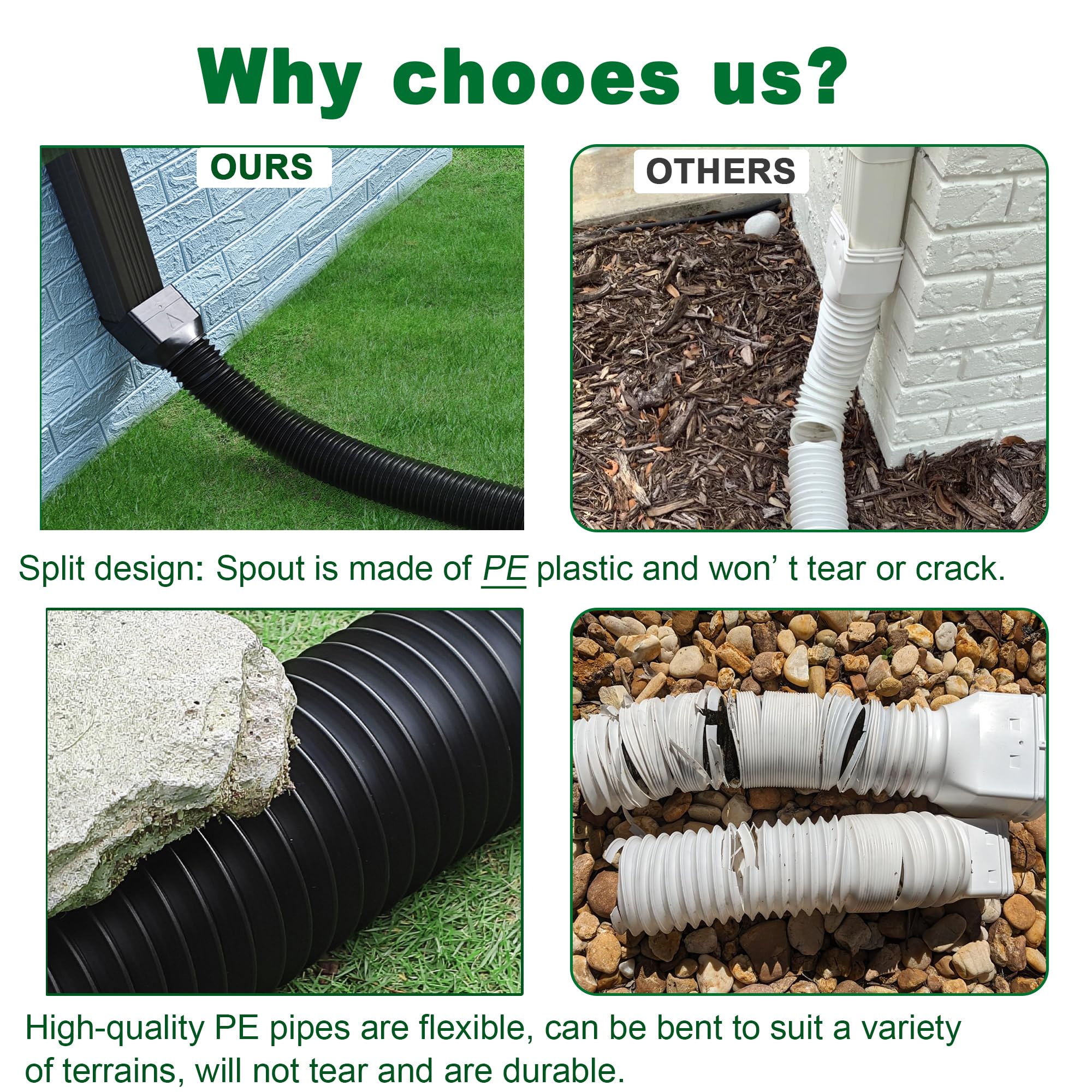 Snapklik.com : Rain Gutter Downspout Extensions Flexible, Downspout ...
