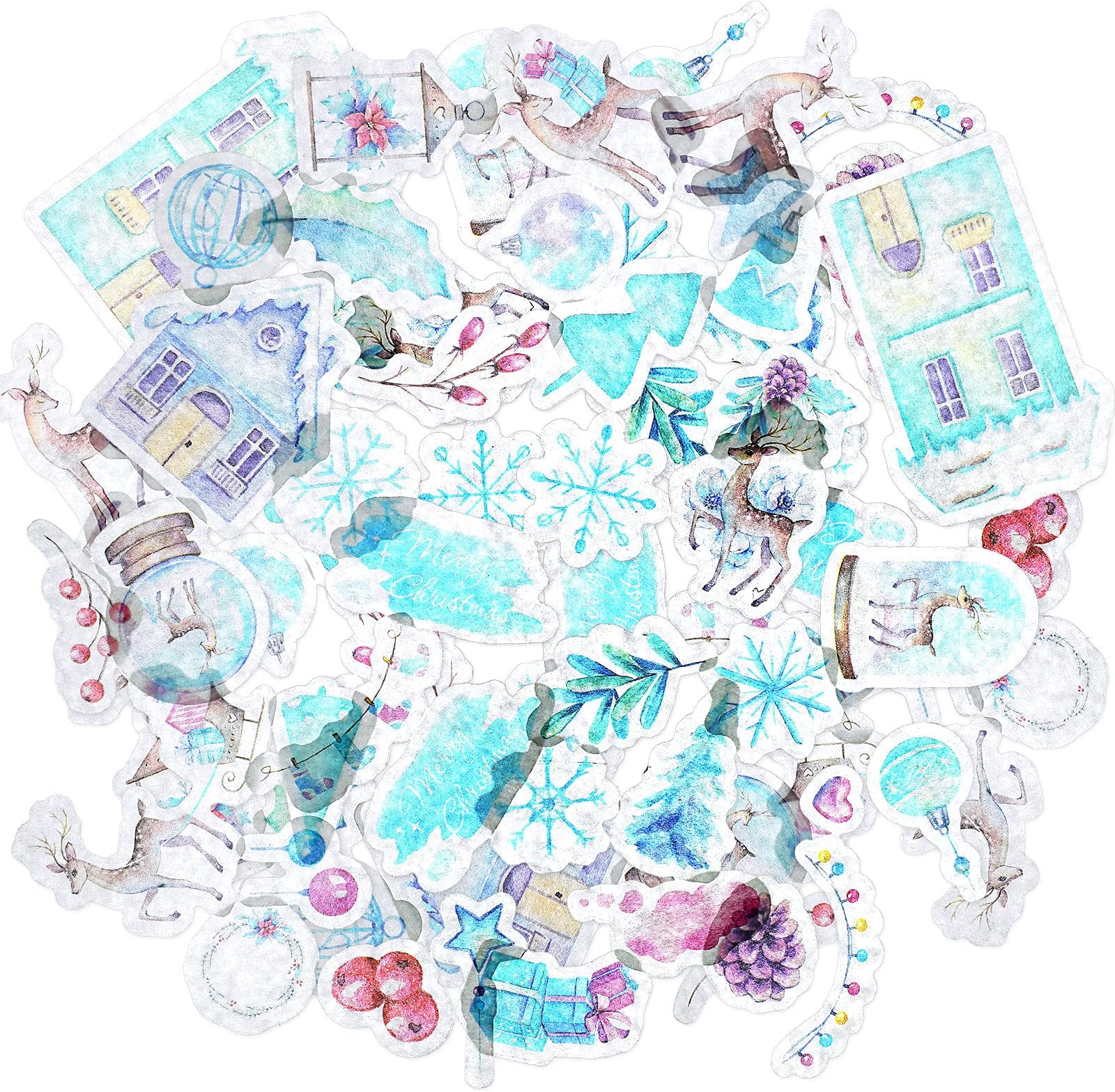 Amazon.com: 16 Sheets Winter Stickers Rub on Transfers Stickers Snow ...