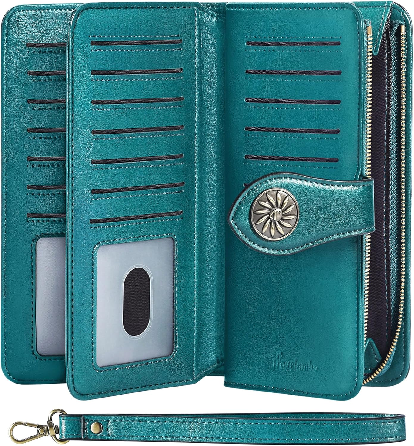 Travelambo Women's Wallet RFID Blocking Credit Card Holder Large ...