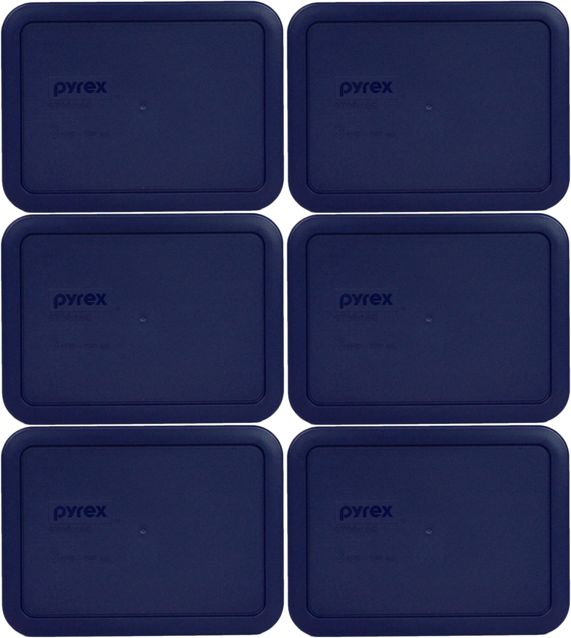 Amazon.com: Pyrex 7210-PC 3 Cup Blue Rectangle Plastic Storage Lid ...