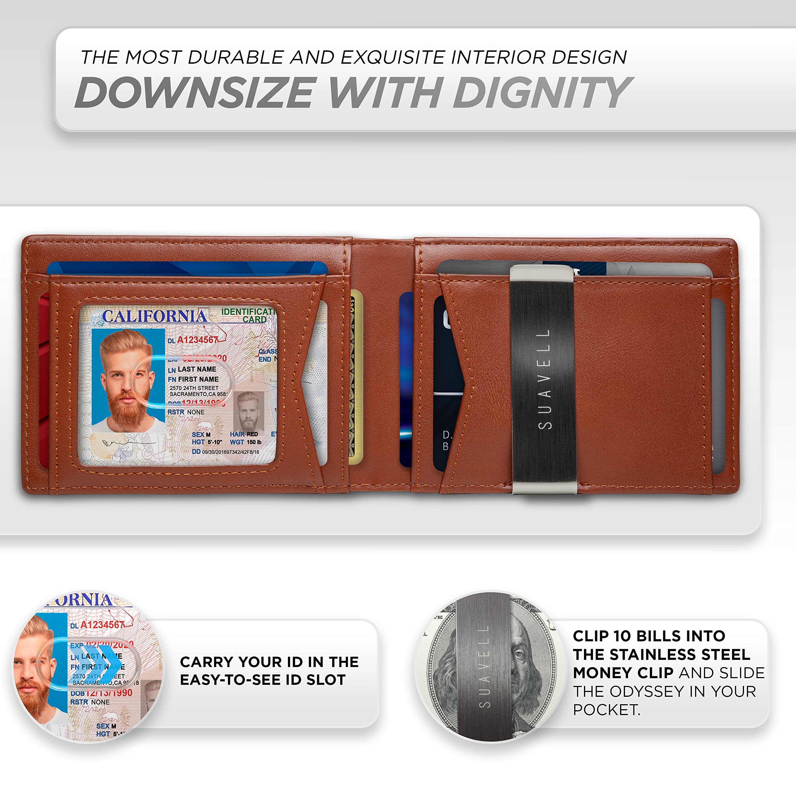 Snapklik.com : Suavell Leather Slim Wallets For Men Wallet Card Holder