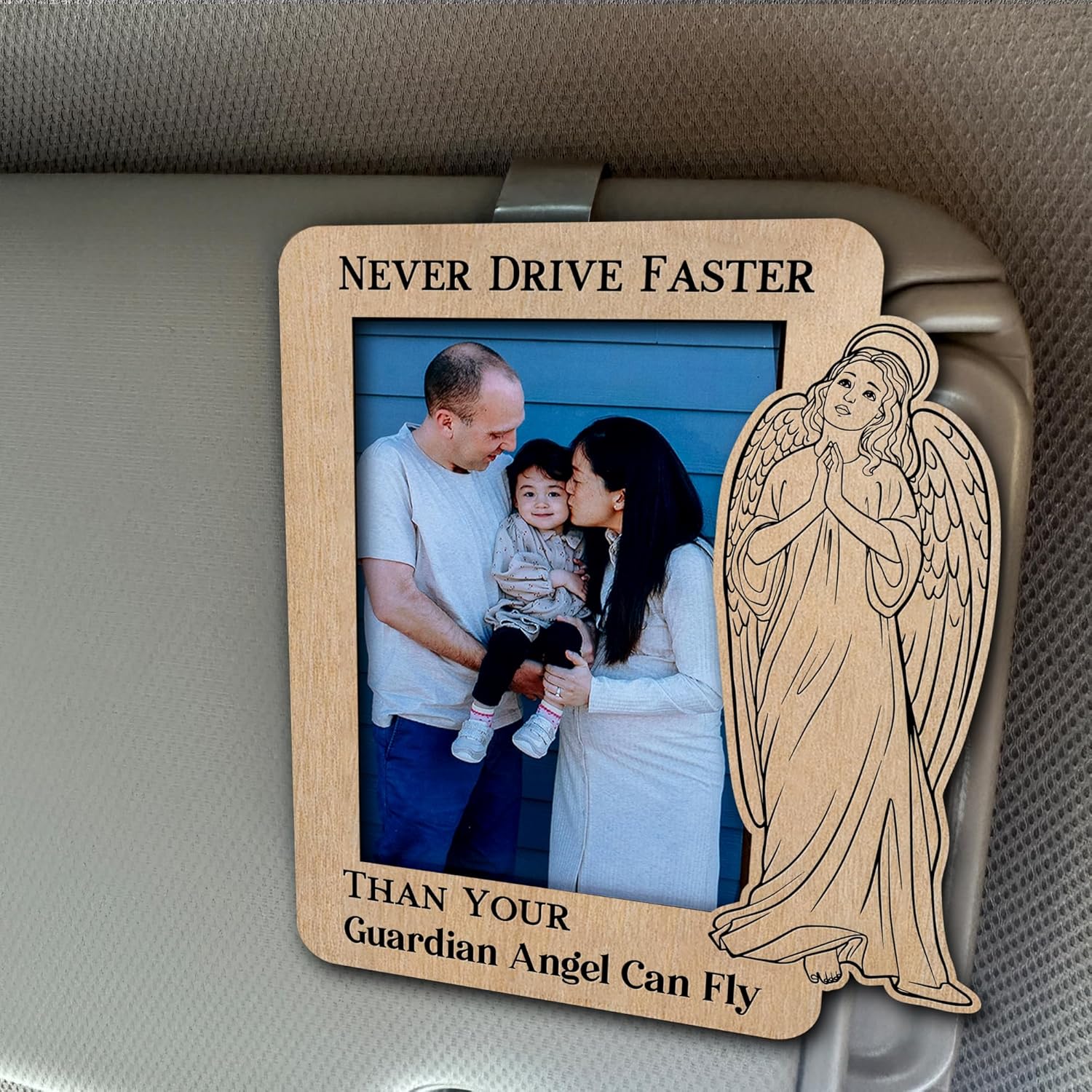 Amazon.com: Guardian Angel Visor Clips for Cars, Car Angel Picture ...