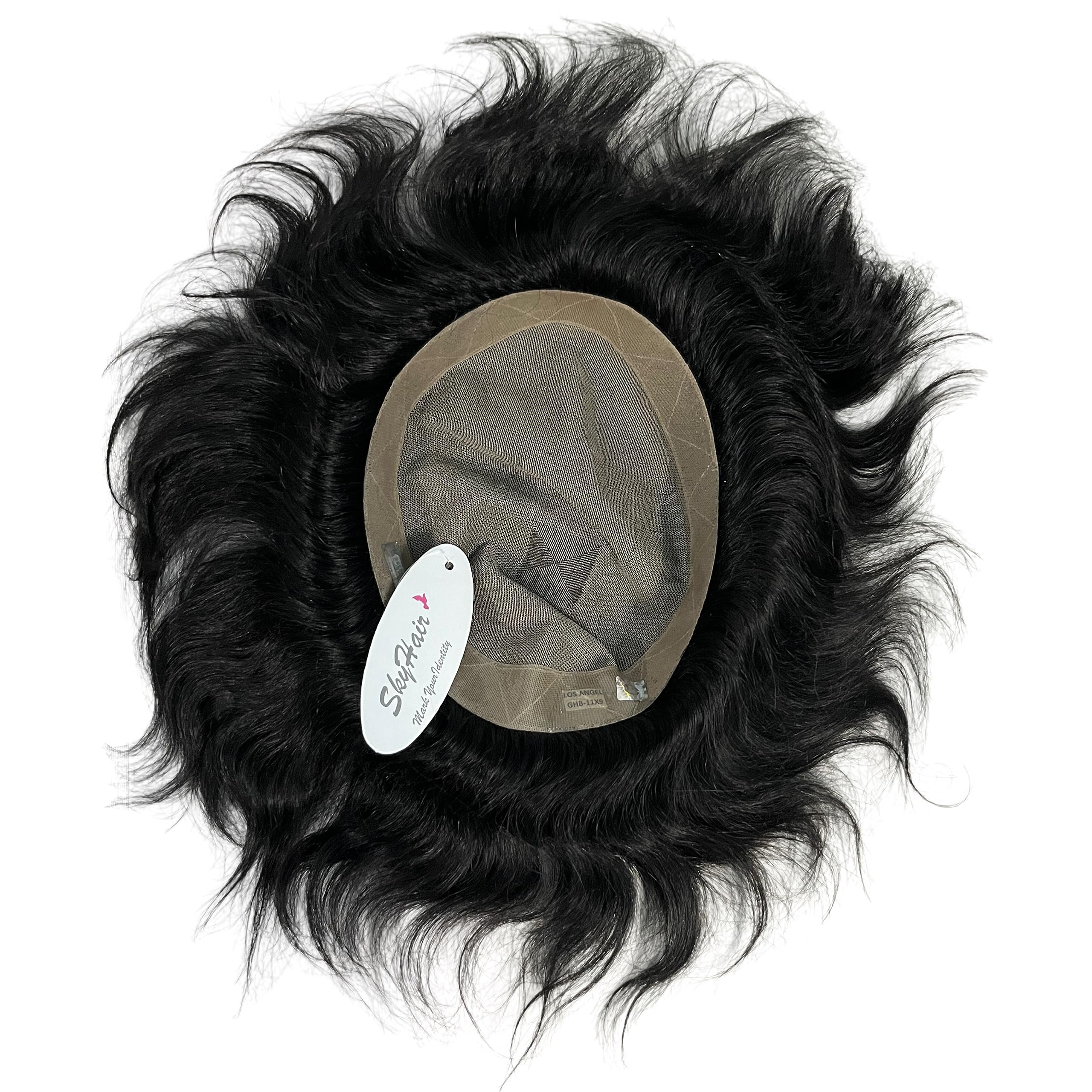SkyHair Los Angel Hair Patch for Men | 100% Remy Human Hair Wig | PU ...