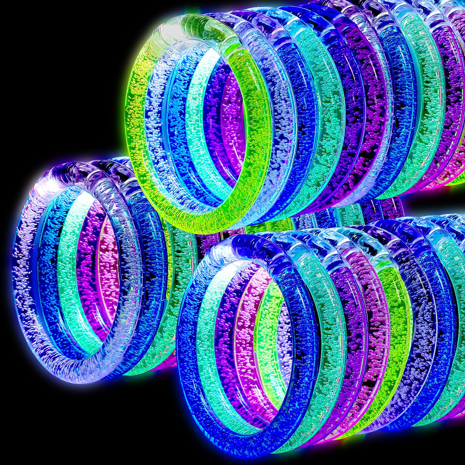 Amazon.com: Loccmat 90 Pack Light up Bracelets,Glow Sticks Bracelets,6 ...
