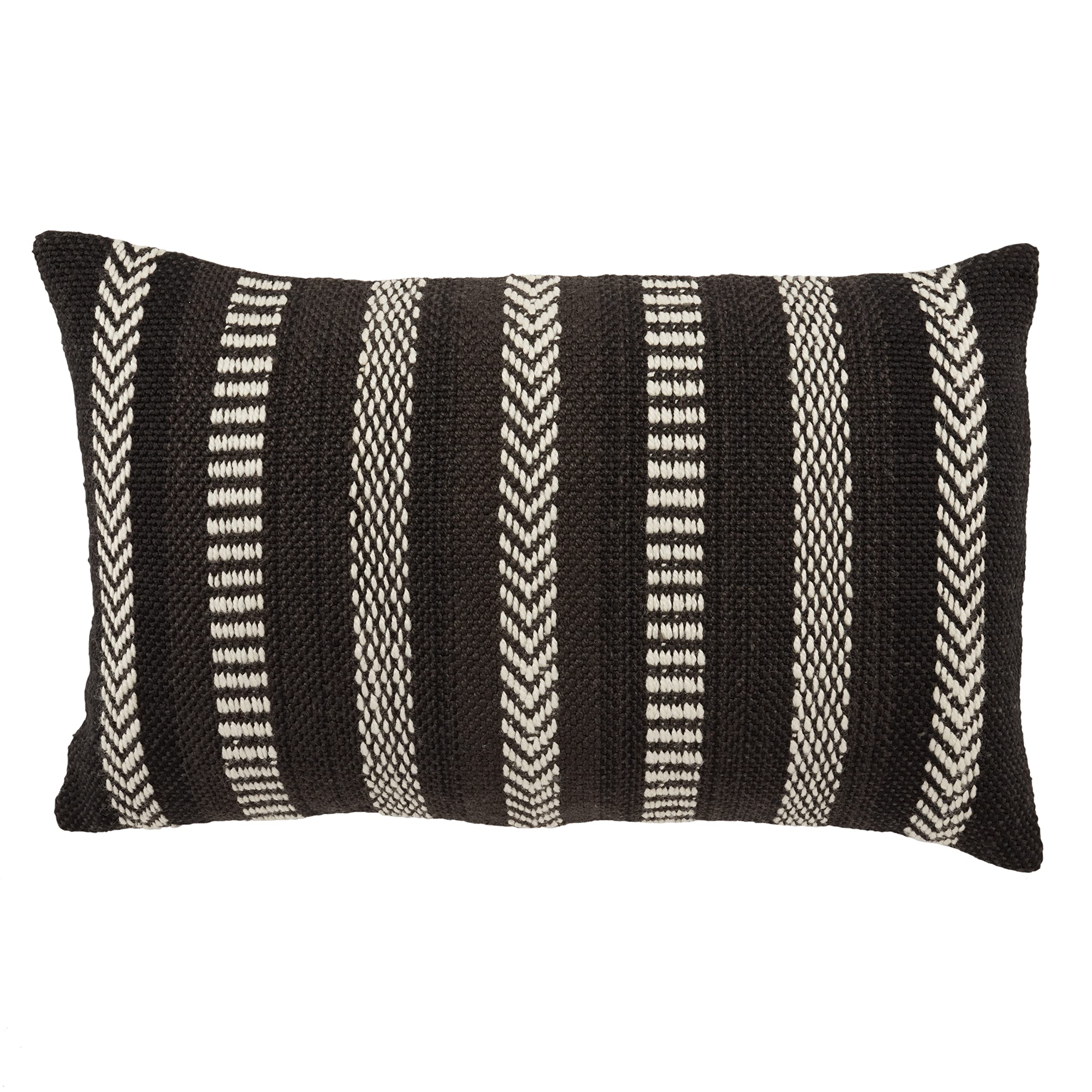 Vibe by Jaipur Living Papyrus 13"X21" Pillow, Global Black for Outdoor ...