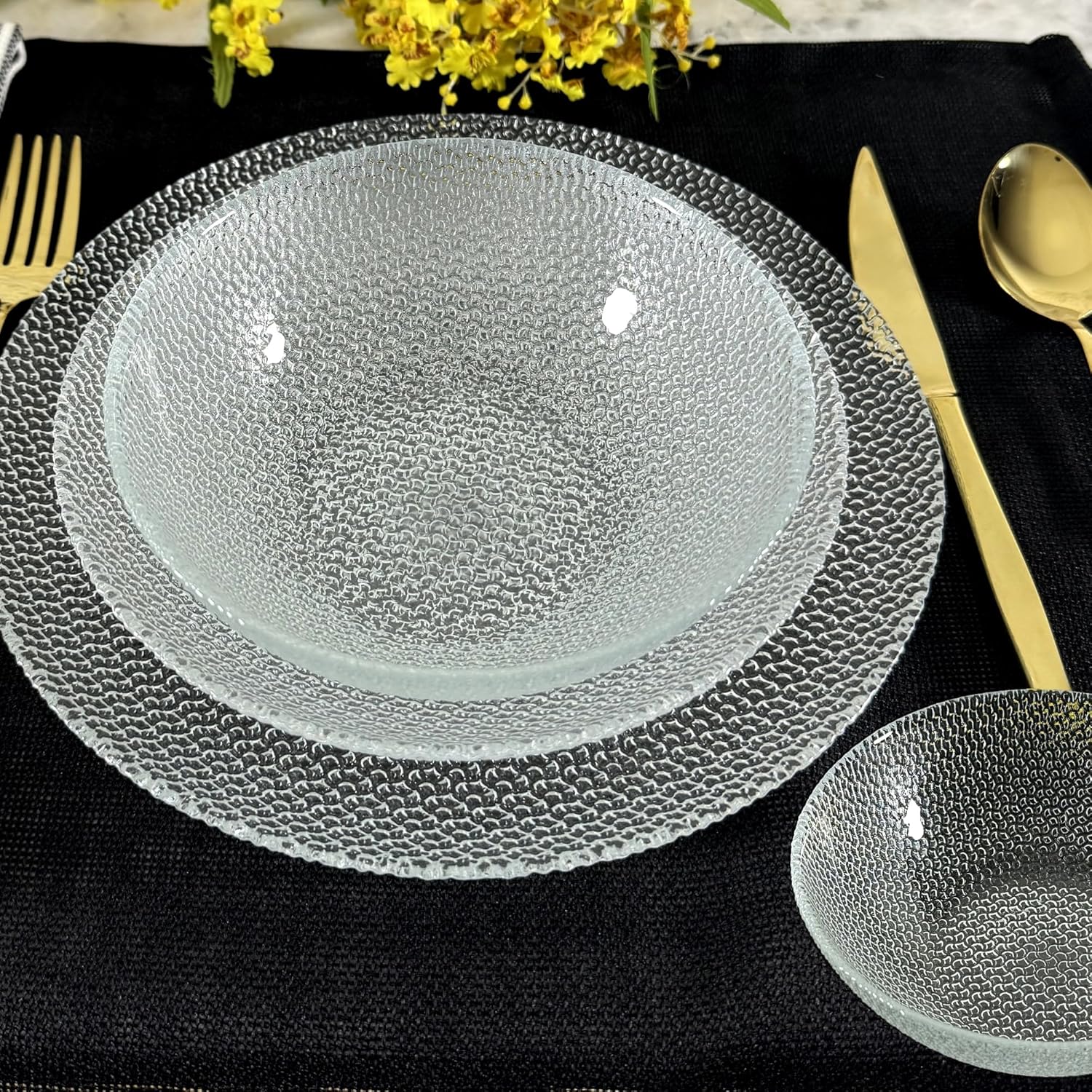 Amazon.com | CABANA Clear Glass Dinnerware Set: Dinnerware Sets