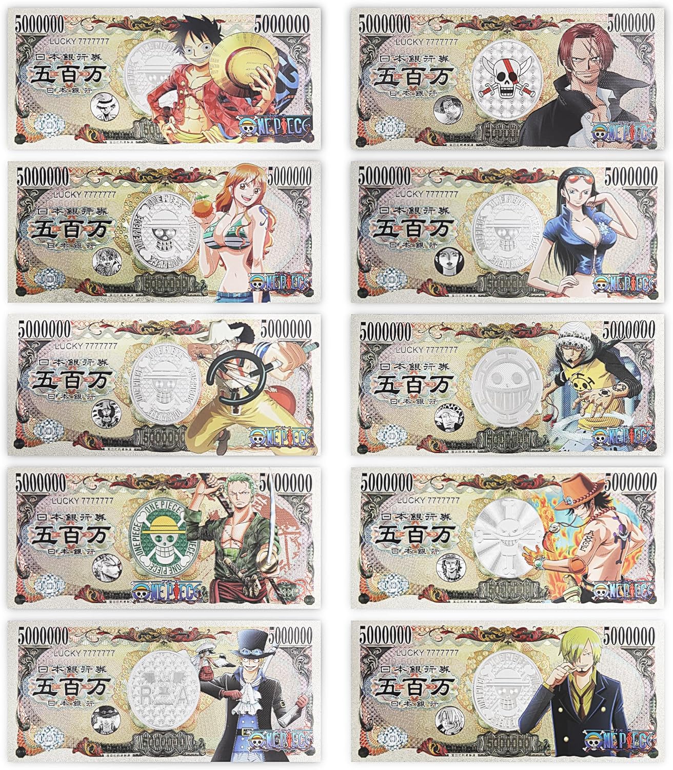Amazon.com: 6UH8MB Silver Japanese Anime ONE Piece Edition Bookmarks ...