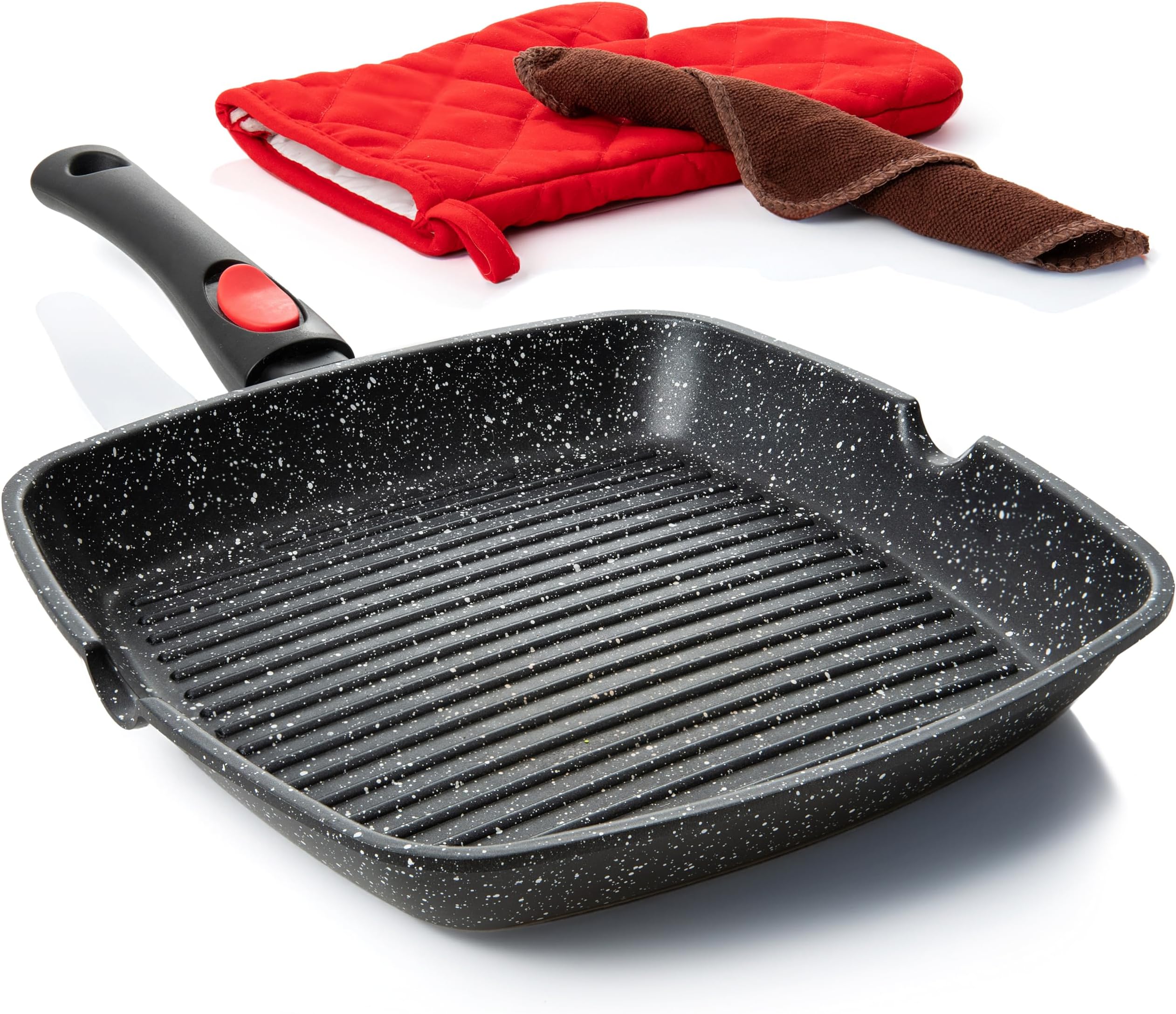 Amazon.com: The Whatever Pan, Cast Aluminium Griddle Pan with Glass Lid ...