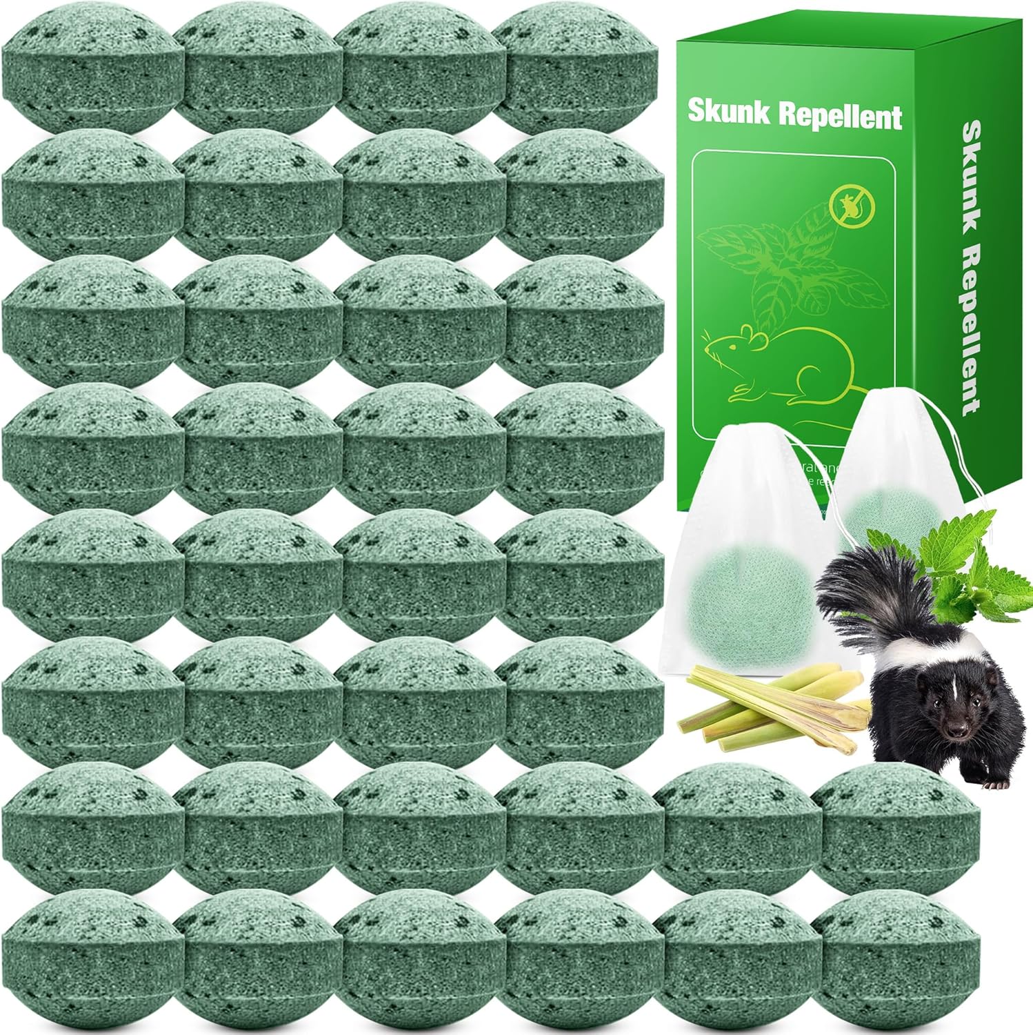 Amazon.com : 36 Pack Peppermint Skunk Repellent, Natural Raccoon ...