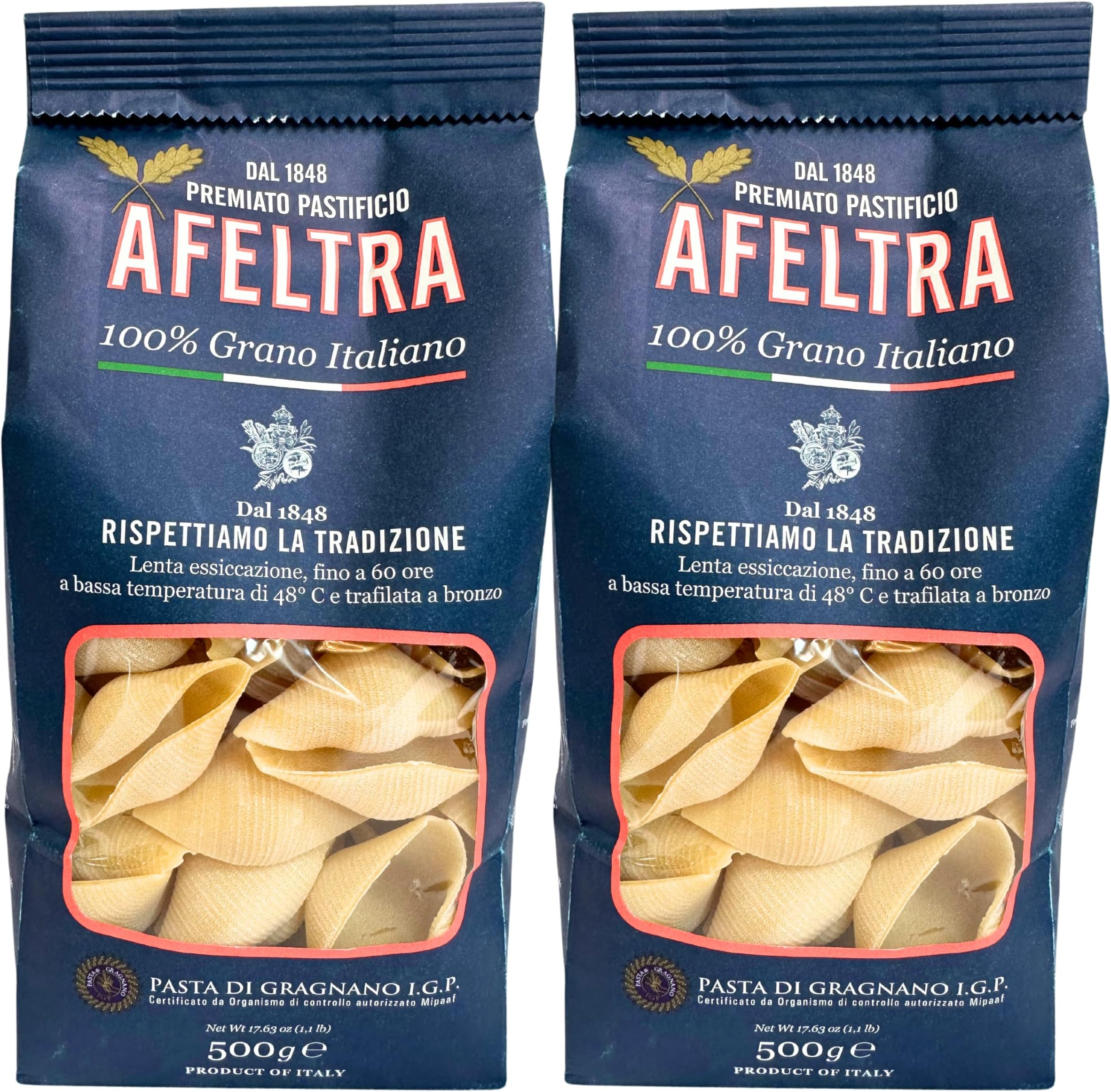 Amazon.com : Afeltra Conchiglioni Jumbo Pasta Shells From Italy 17.6 oz ...