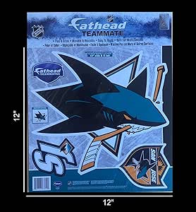 San Jose Sharks 12" Fathead Jumbo Multi-Use Coloured Decal Sticker at ...