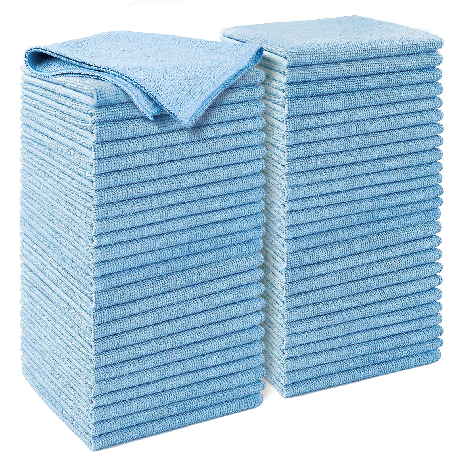 Amazon.com: AIDEA Microfiber Cleaning Cloths, 50PK, Blue Shop Rags ...