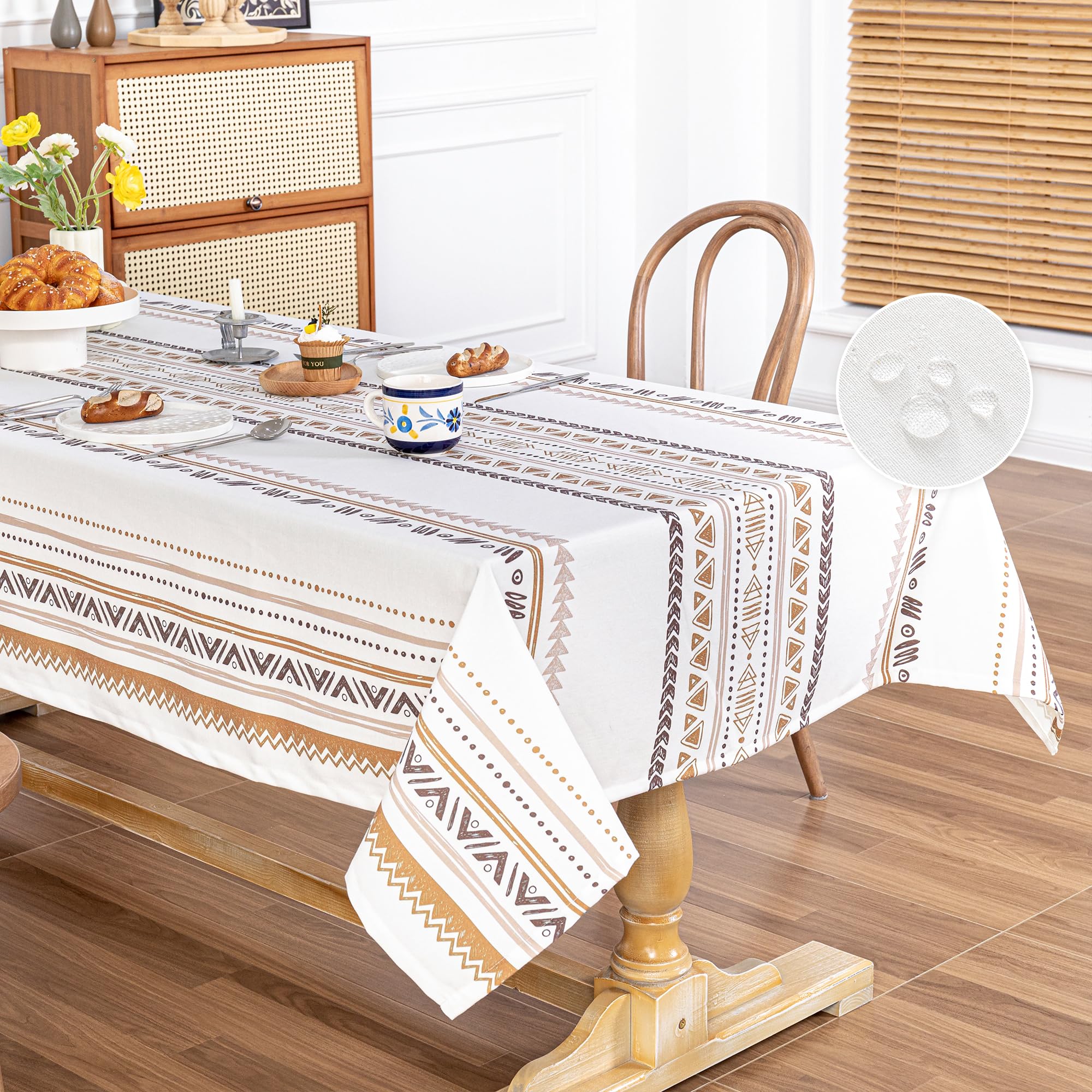 Amazon.com: MYSKY HOME Table Cloth Rectangle Table, Heavy Duty Cotton ...
