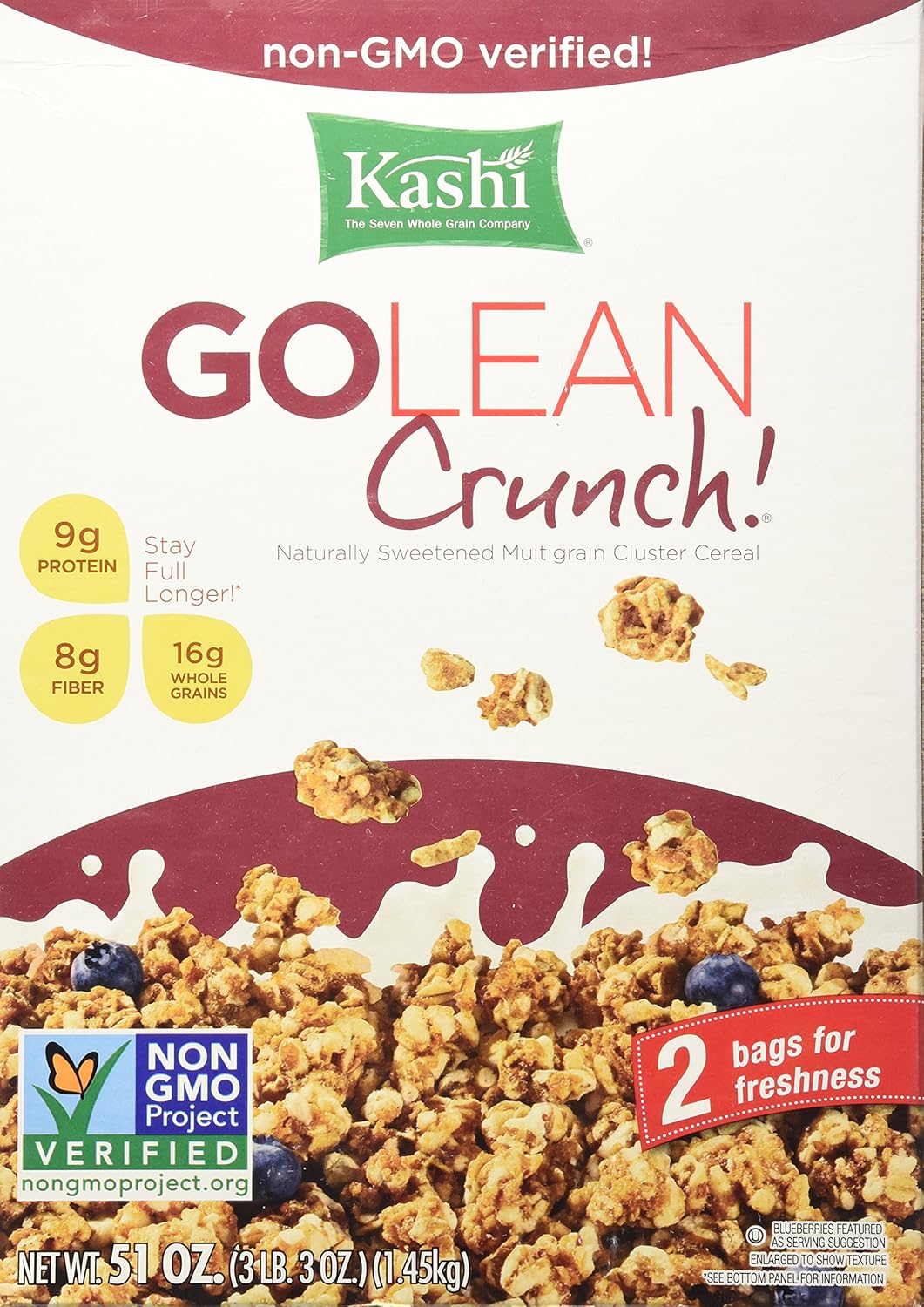 Kashi Go Lean Crunch Protein and High Fiber Cereal 51 Ounce Value Box ...