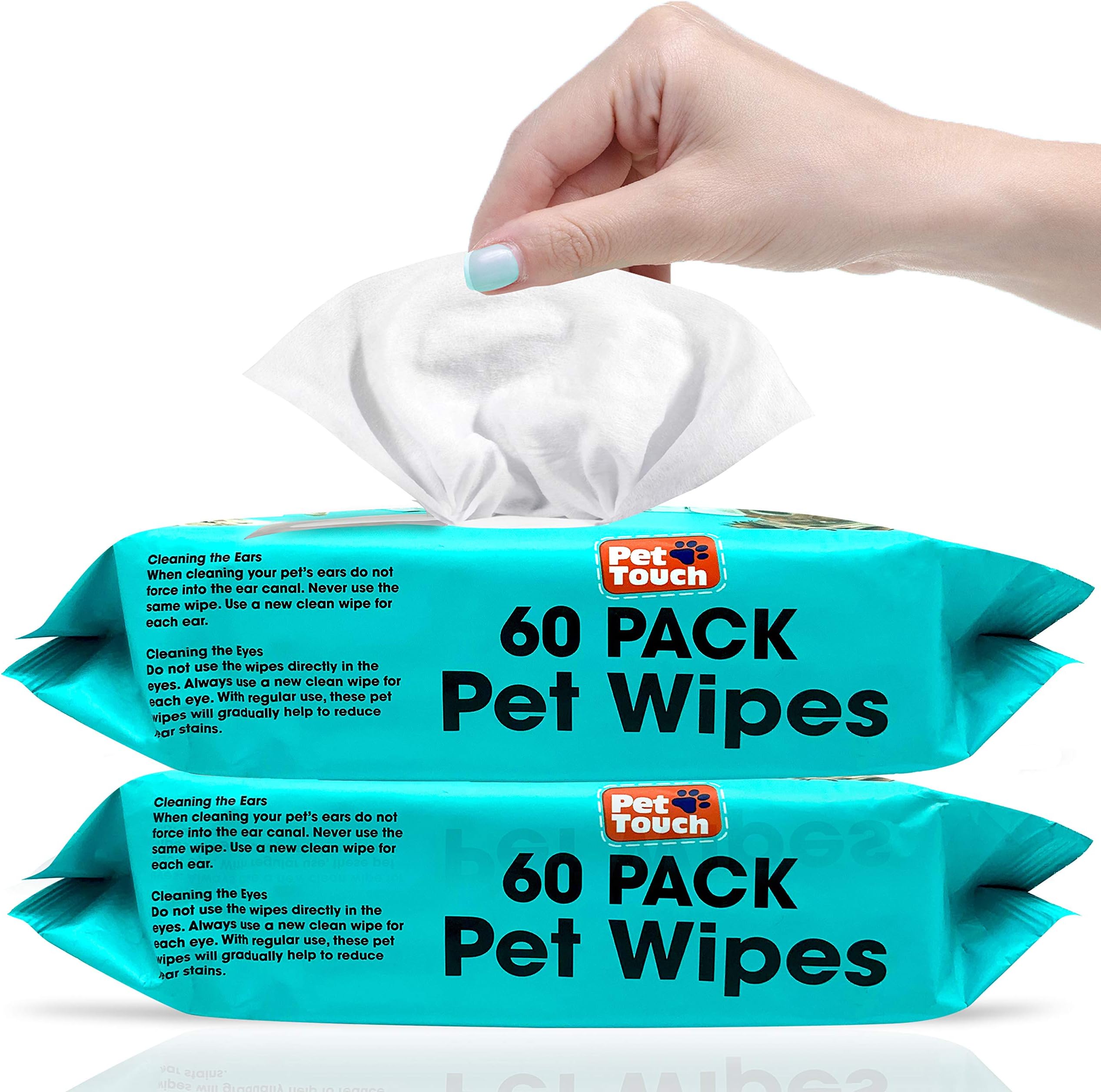 Pet Touch X 60 Pack All Purpose PET WIPES for daily Cleaning of your ...