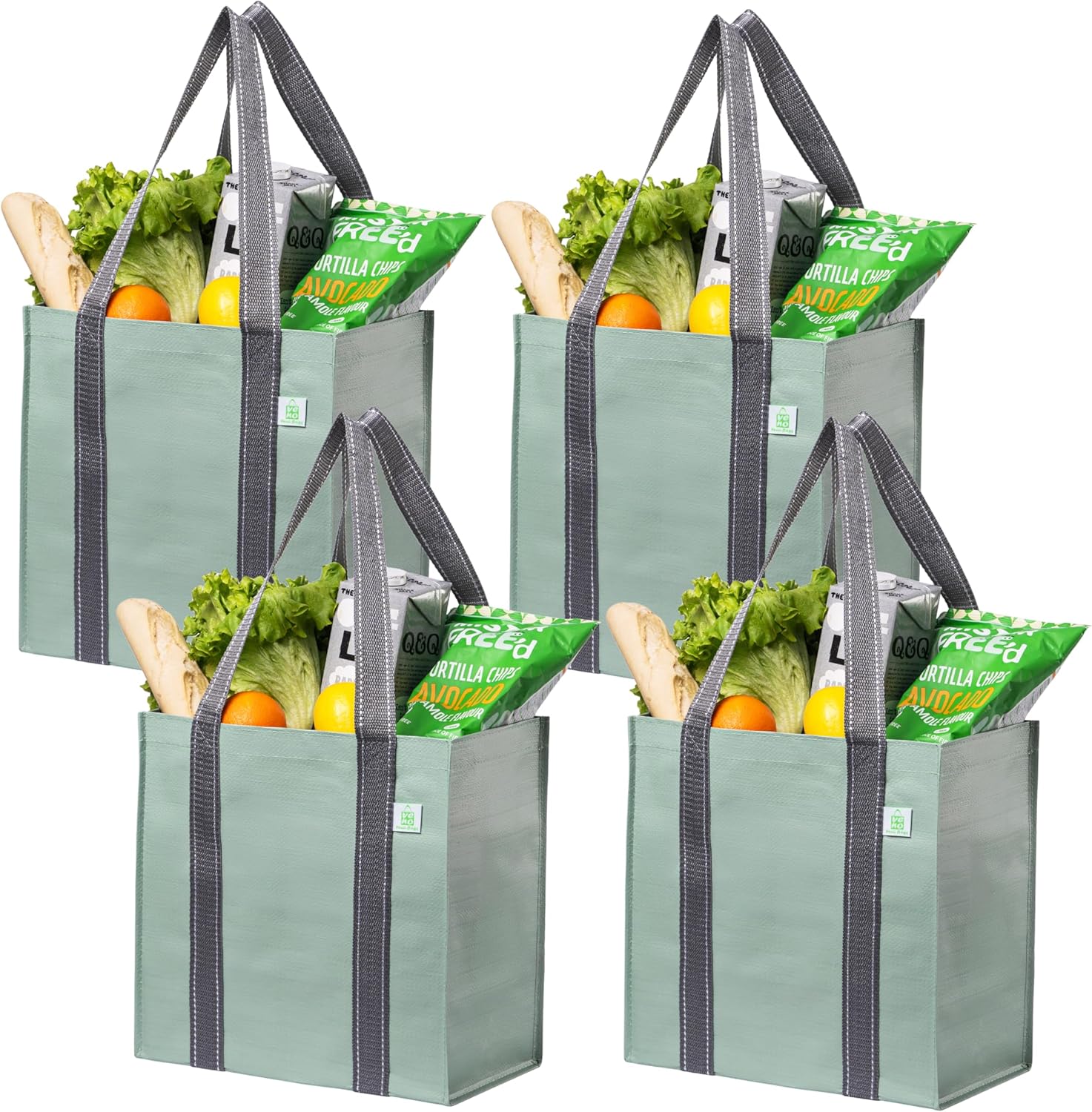 Amazon.com - VENO 4 Pack Reusable Grocery Bags and Shopping Bags with ...