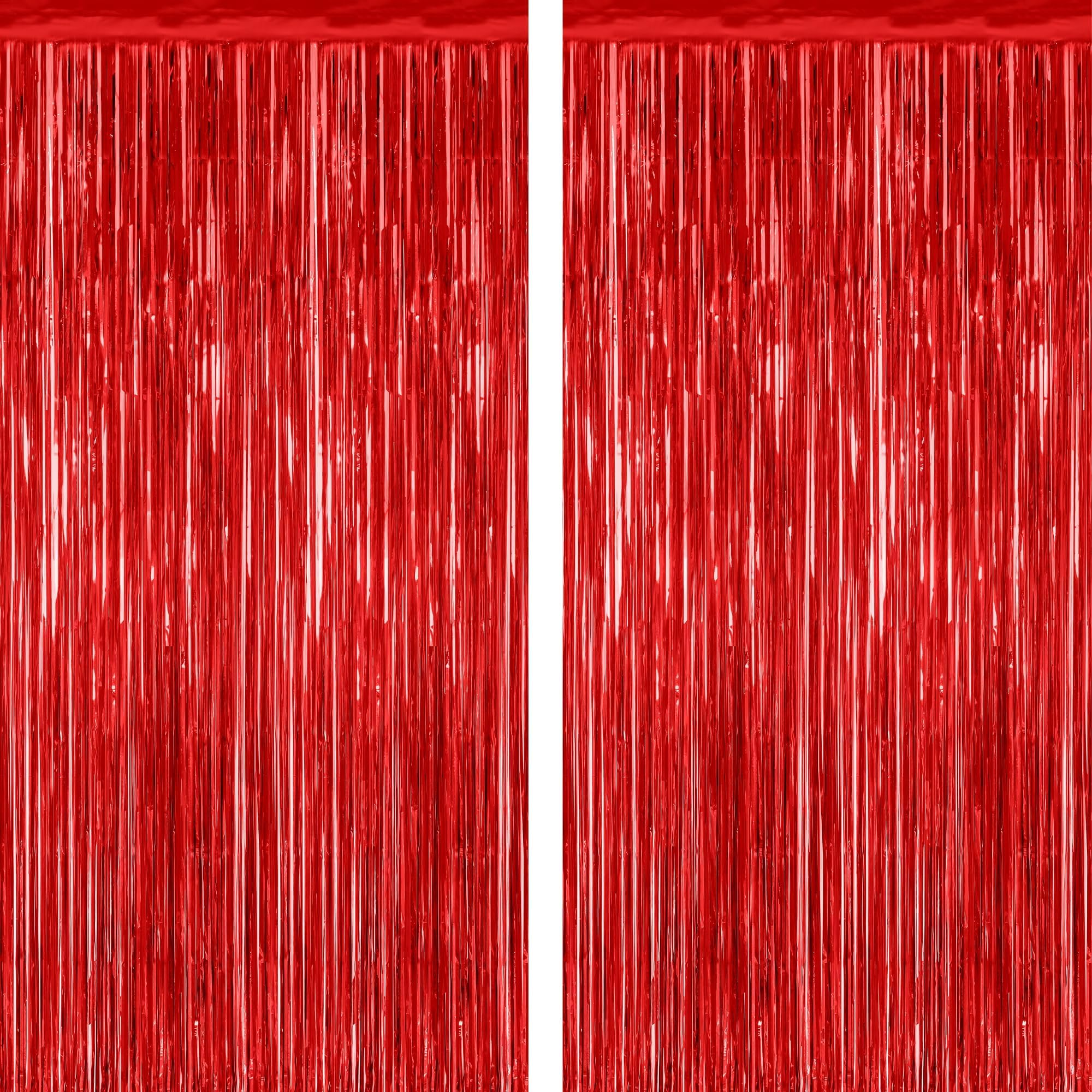 Amazon.com : 3 Pack Red Streamers Party Backdrop Christmas Decorations ...