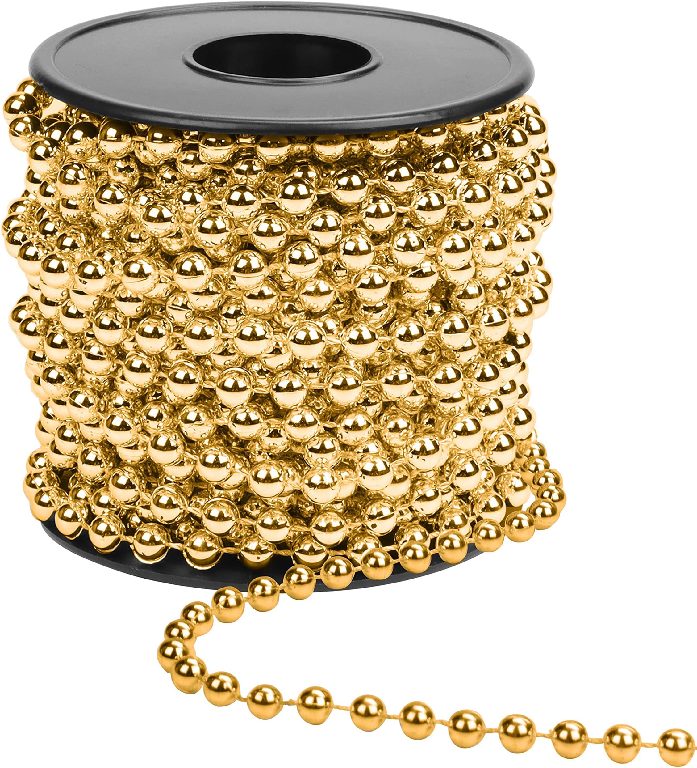 Belle Vous Christmas Gold Bead Garland - 20m / 65.6ft Xmas Bead Chain ...