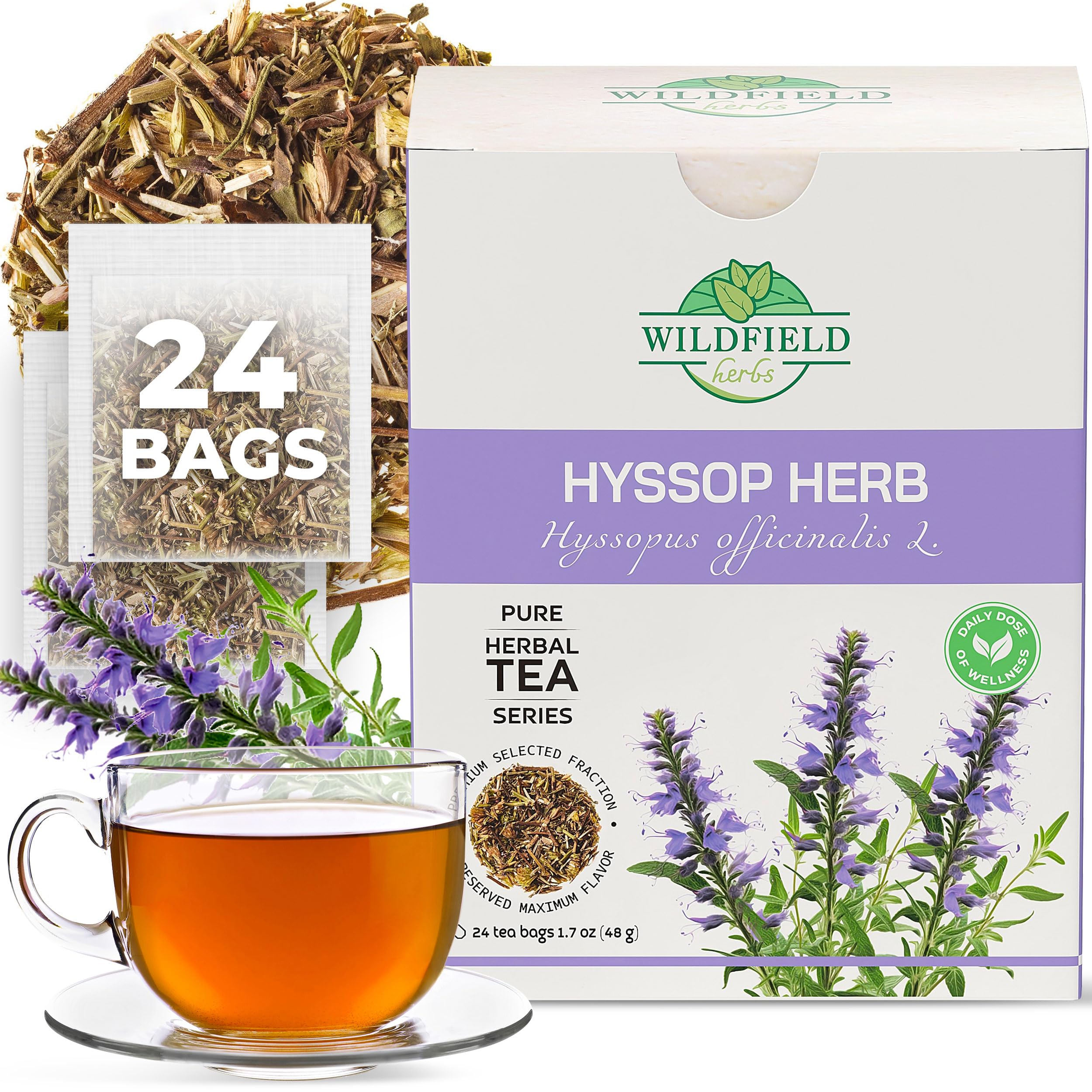 Amazon.com : 24 bags. Hyssop Dried Herb Hyssop Tea Herbal (Hyssópus ...